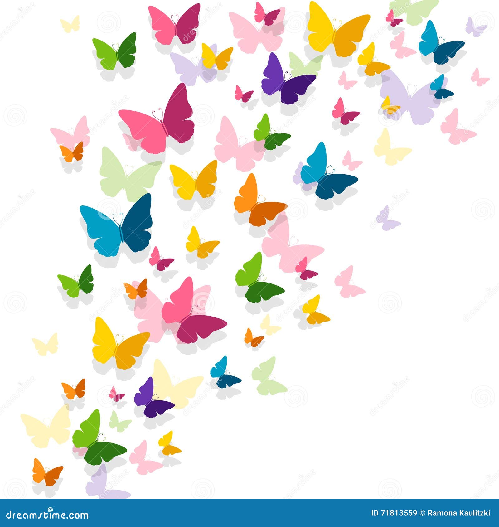 Background with Colorful Paper Butterflies Stock Illustration ...