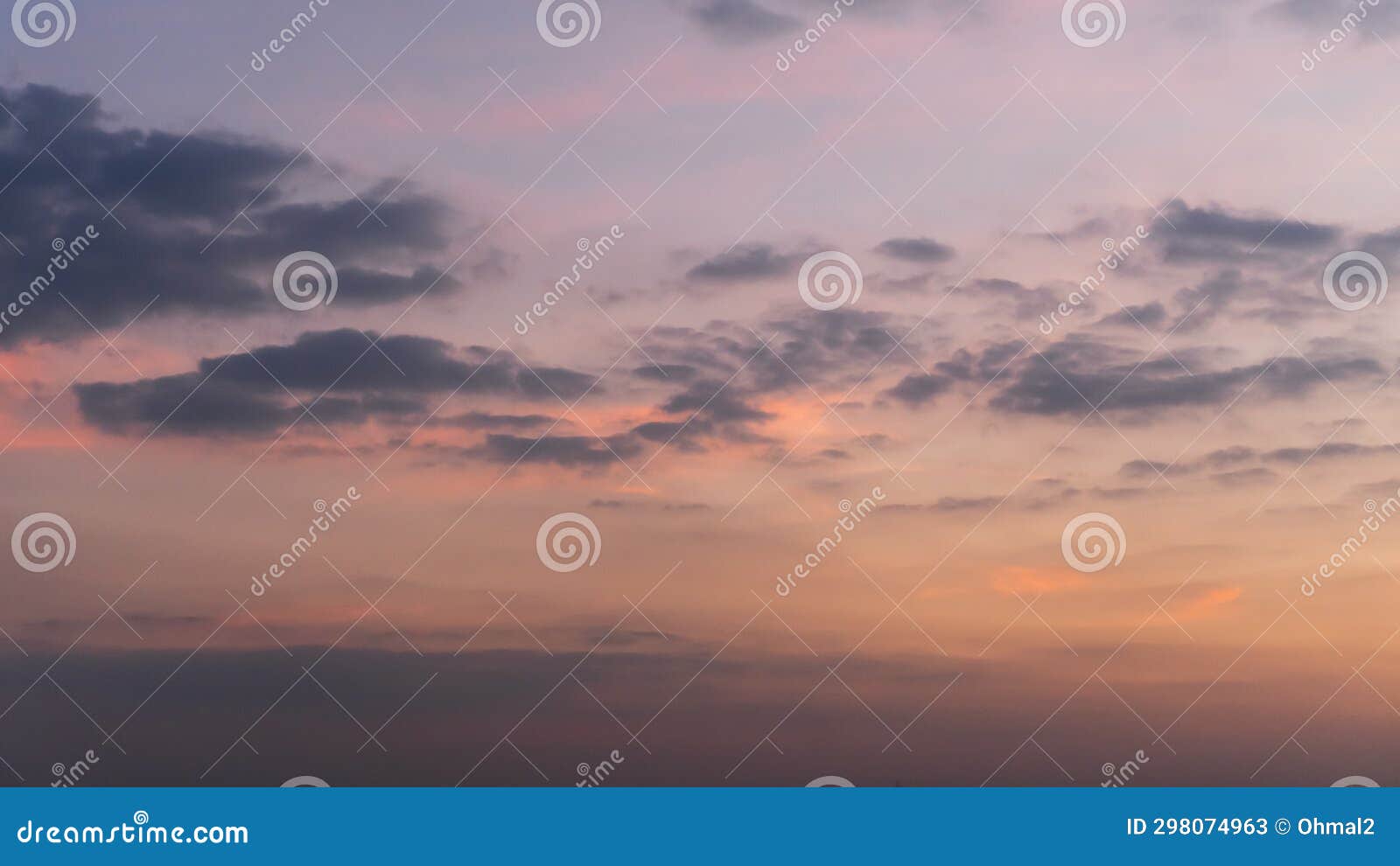 Dramatic Sunset with Twilight Color Sky and Clouds Stock Image - Image ...