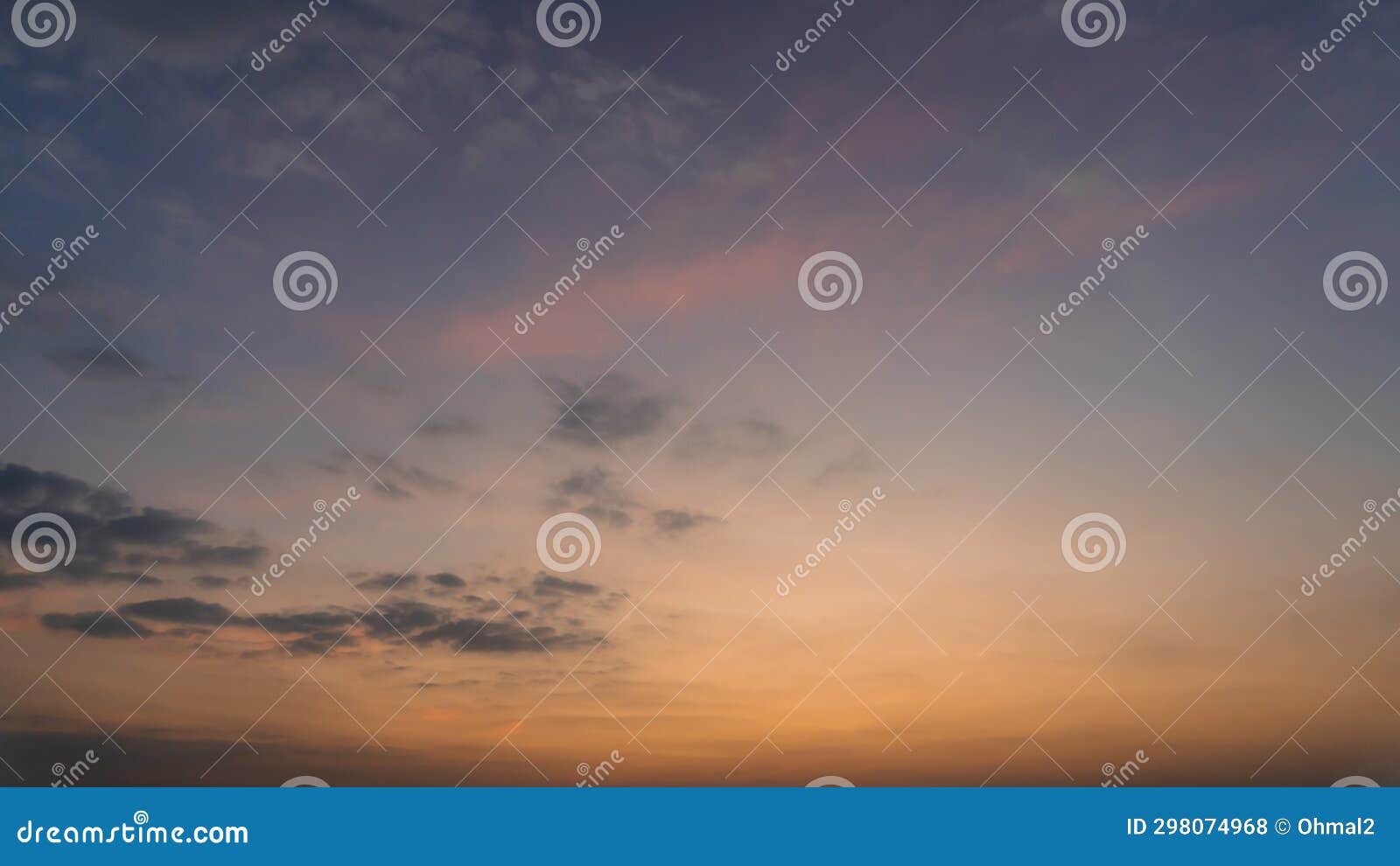 Dramatic Sunset with Twilight Color Sky and Clouds Stock Photo - Image ...