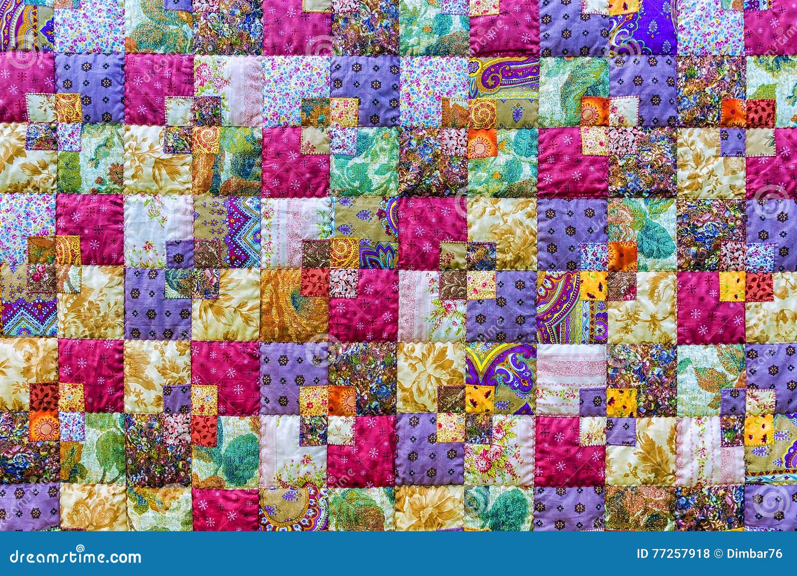 Background of Colorful Patchwork Fabrics Stock Photo - Image of ...