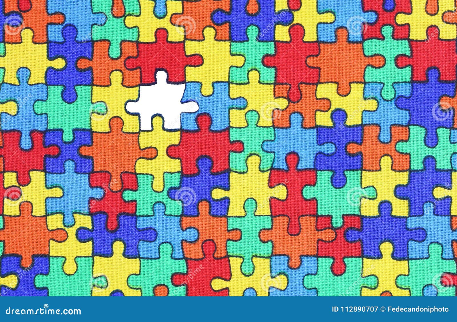 Background of a Puzzle with a Missing Piece Stock Image - Image of ...