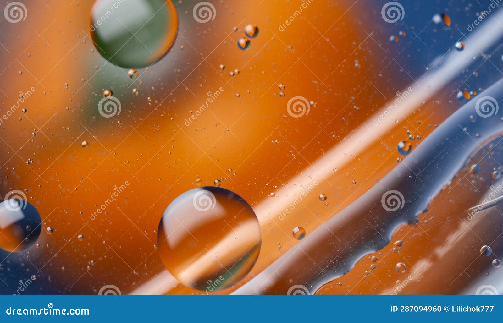Background with Colorful Round Bubbles on the Surface of the Water ...