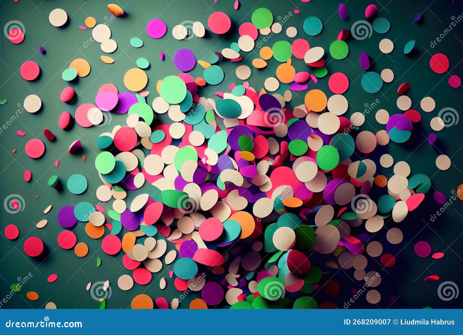 Background of Colorful Round Confetti. 3d Illustration Stock Image ...