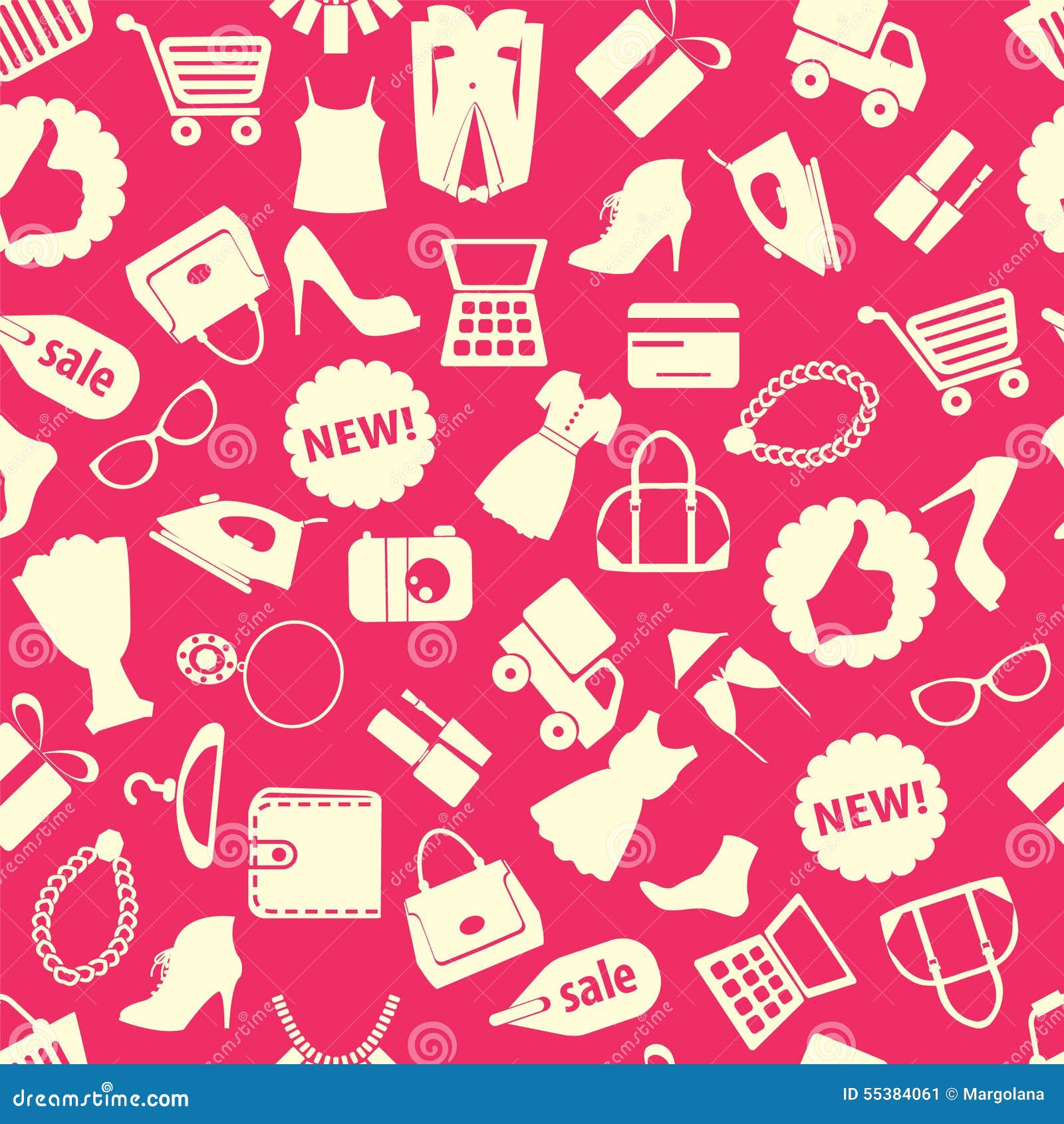 Background with Colorful Shopping Icons Stock Vector - Illustration of ...
