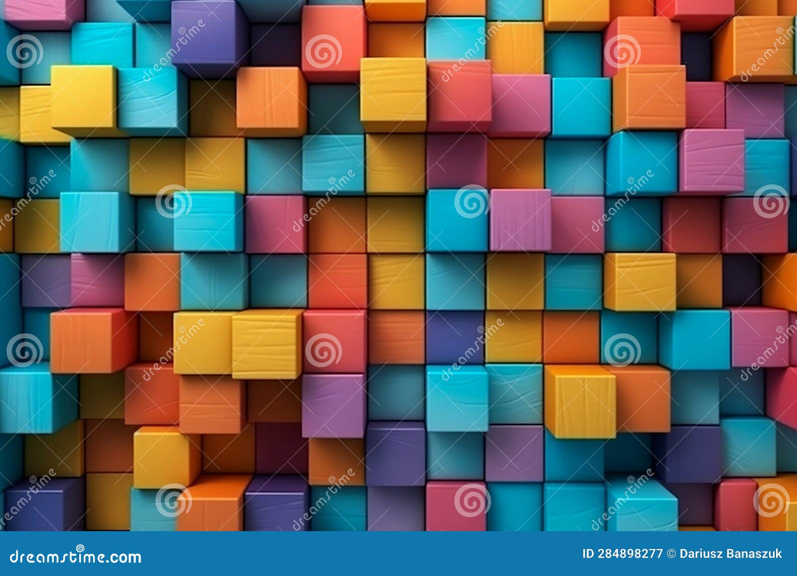 Background from Colorful Square Cubes, Generative Ai Stock Illustration - Illustration of ...