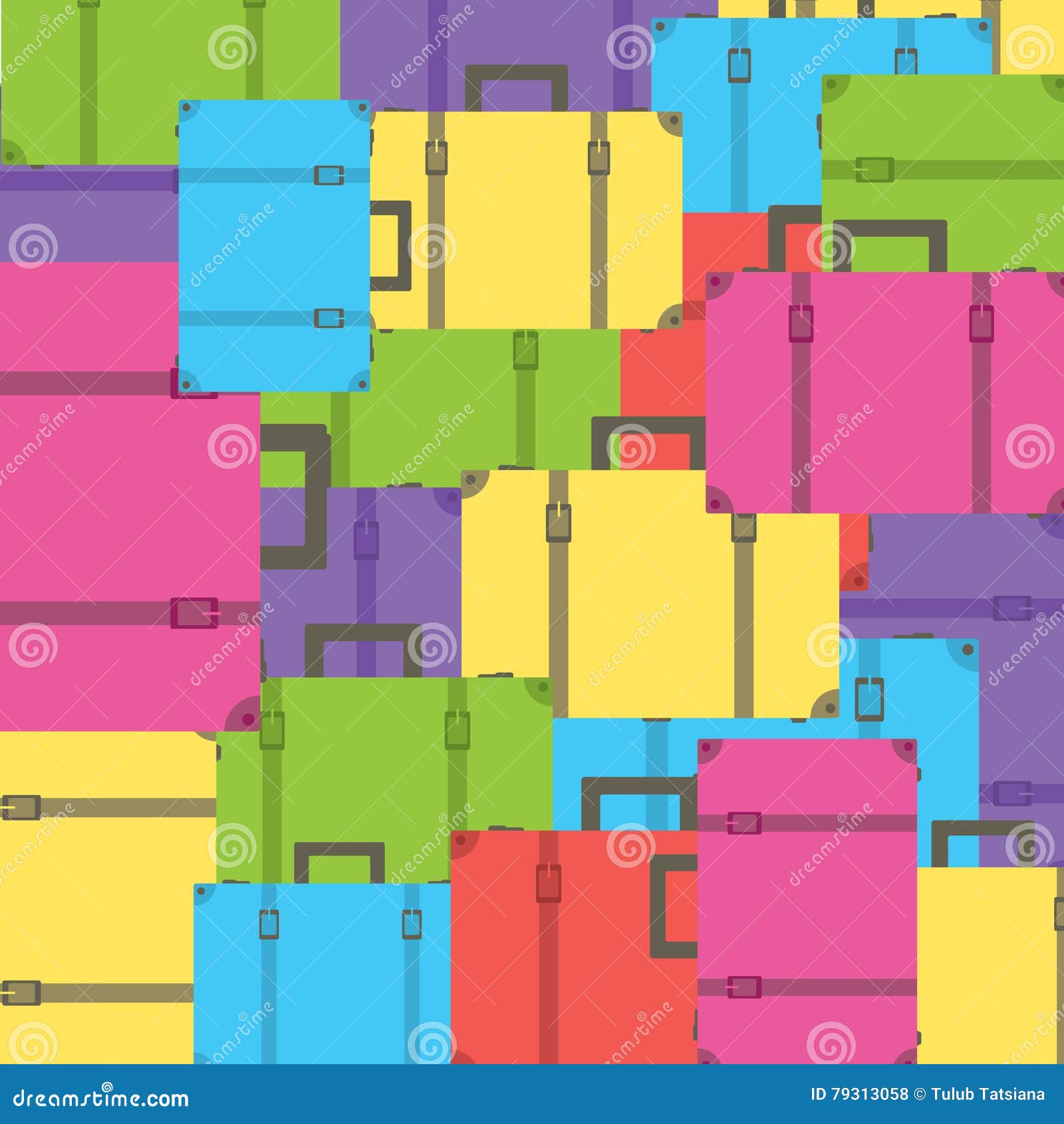 Background with Colorful Suitcases. Suitcases Pattern Stock Vector ...