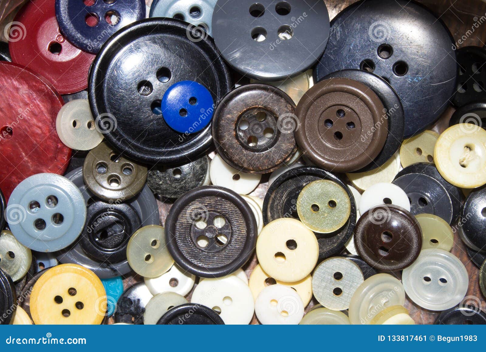 Background of Colorful Vintage Buttons. Stock Image - Image of pile ...