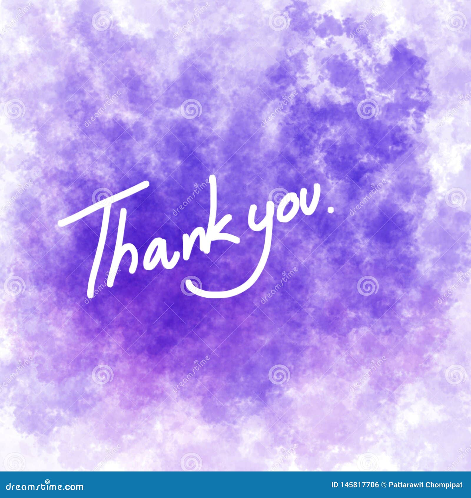 Background Colour. Thanks Card Violet Hand Paint Stock Illustration ...