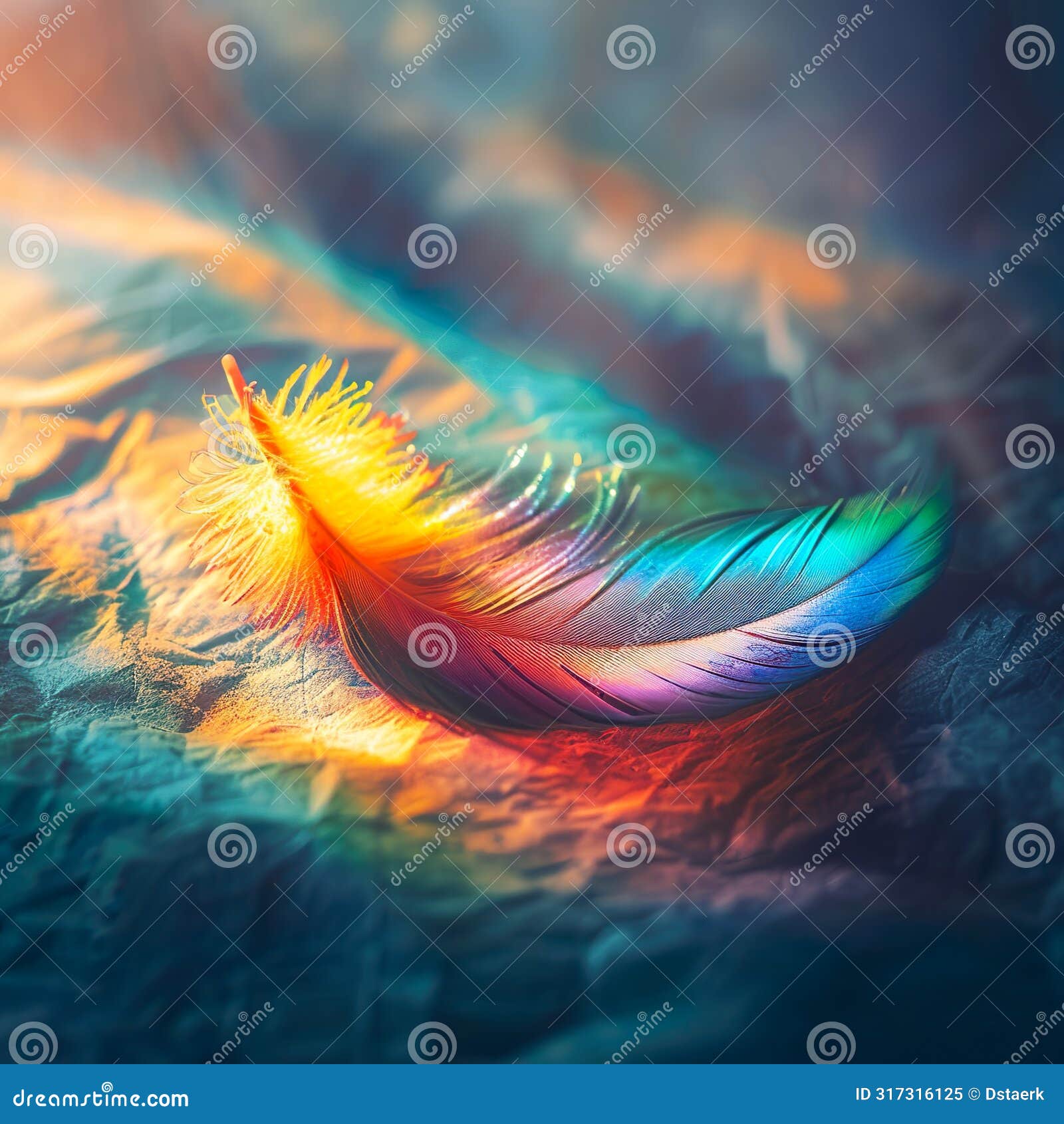 Background with a Colourful Feather Generated by Artificial ...