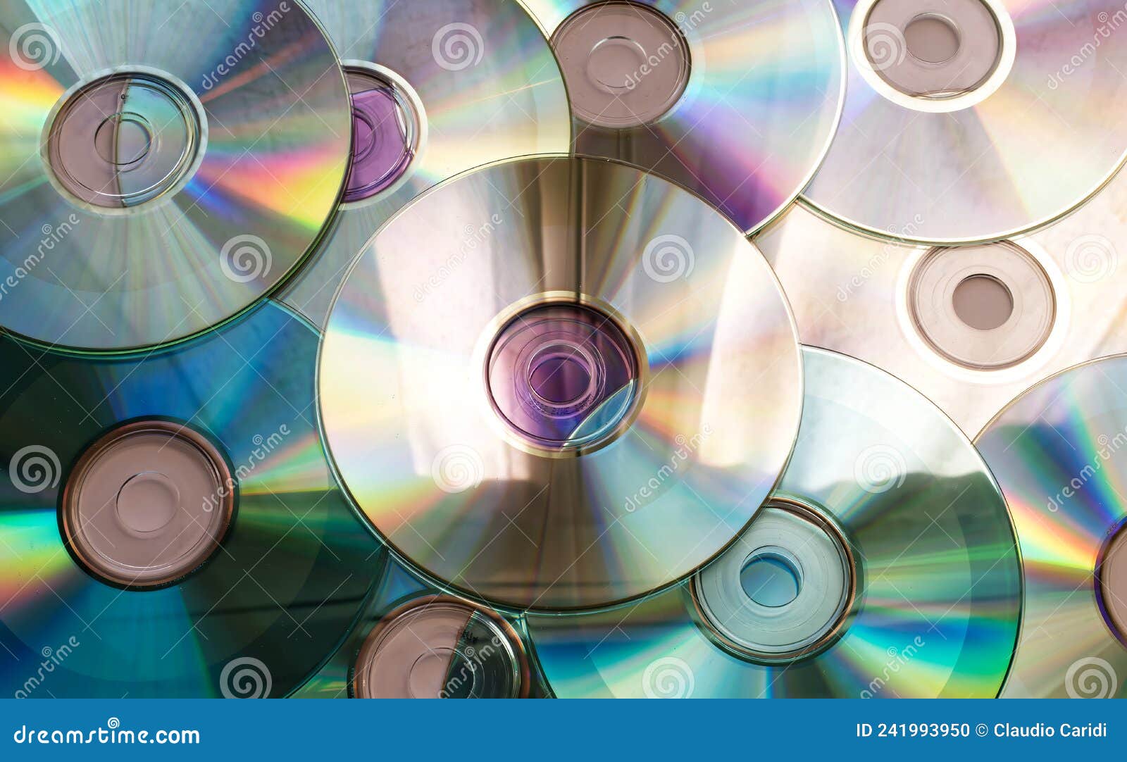 Background of Compact Discs. Vintage Technology from the 90s Stock ...