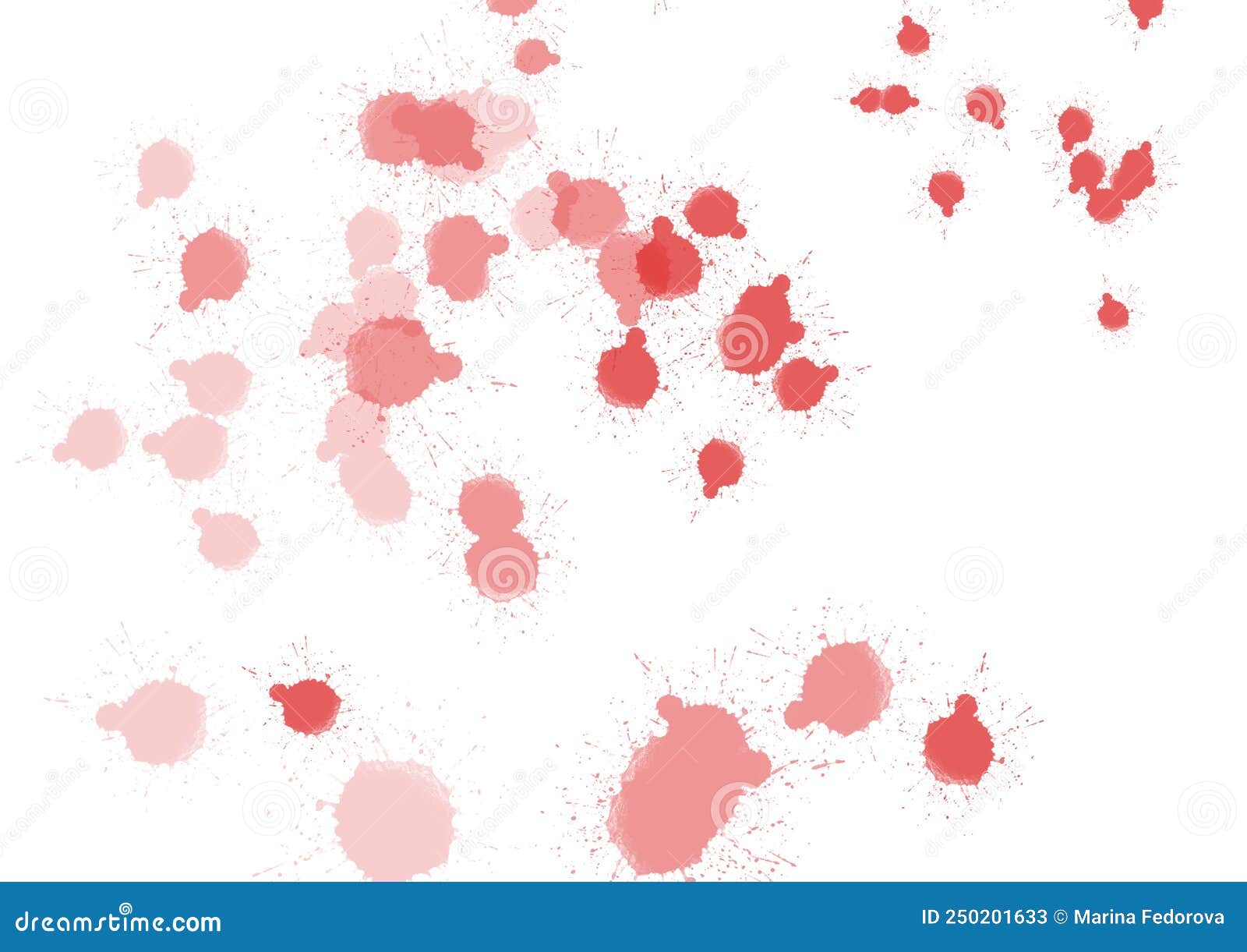 Composition of Red Spots and Blots on a White Background. Stock ...