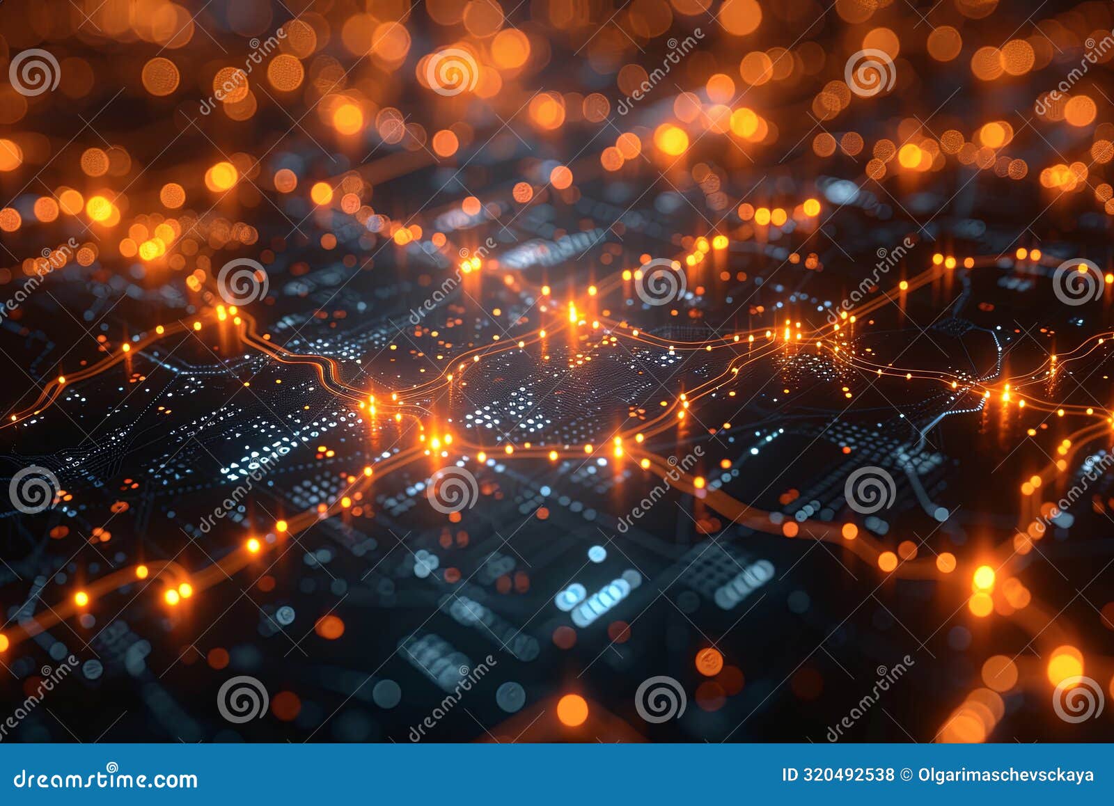 Background of Computer Chip with a Lot of Lights on it Stock ...