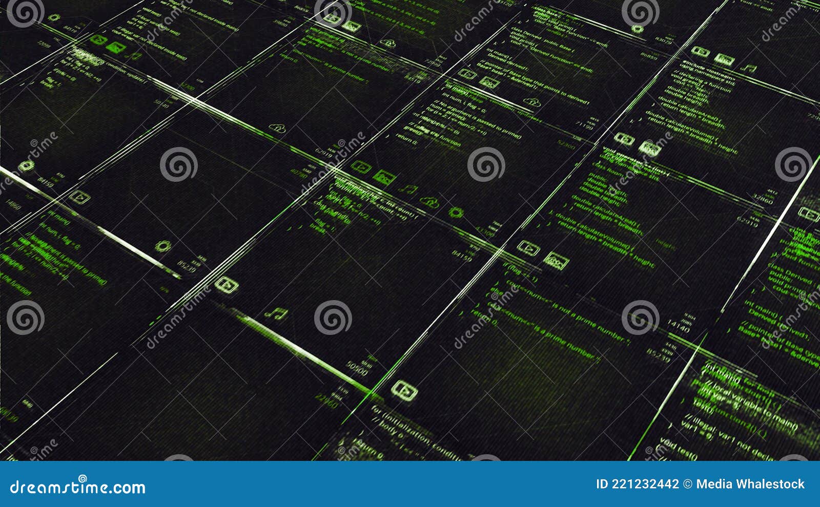 Background with Computer Programs. Animation Stock Illustration ...