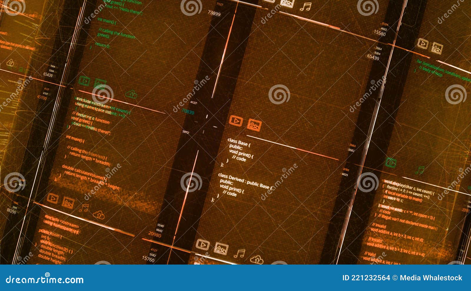 Background with Computer Programs. Animation Stock Illustration ...