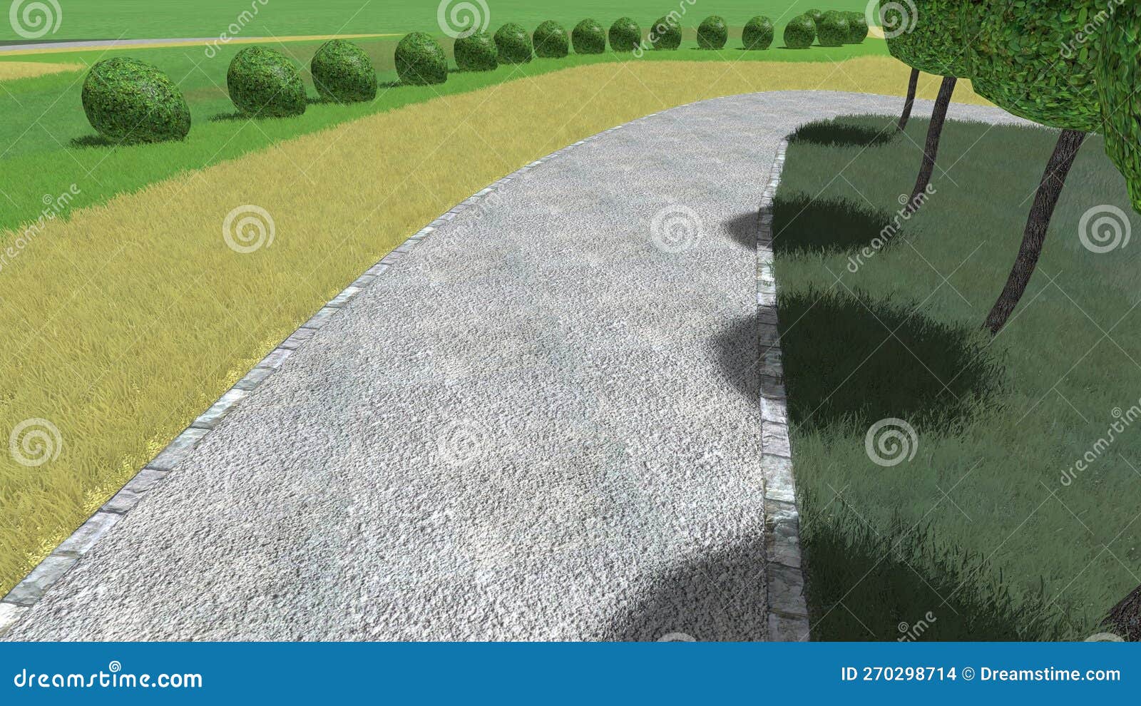 Background Computer Rendering of Landscape Design. Stock Illustration ...
