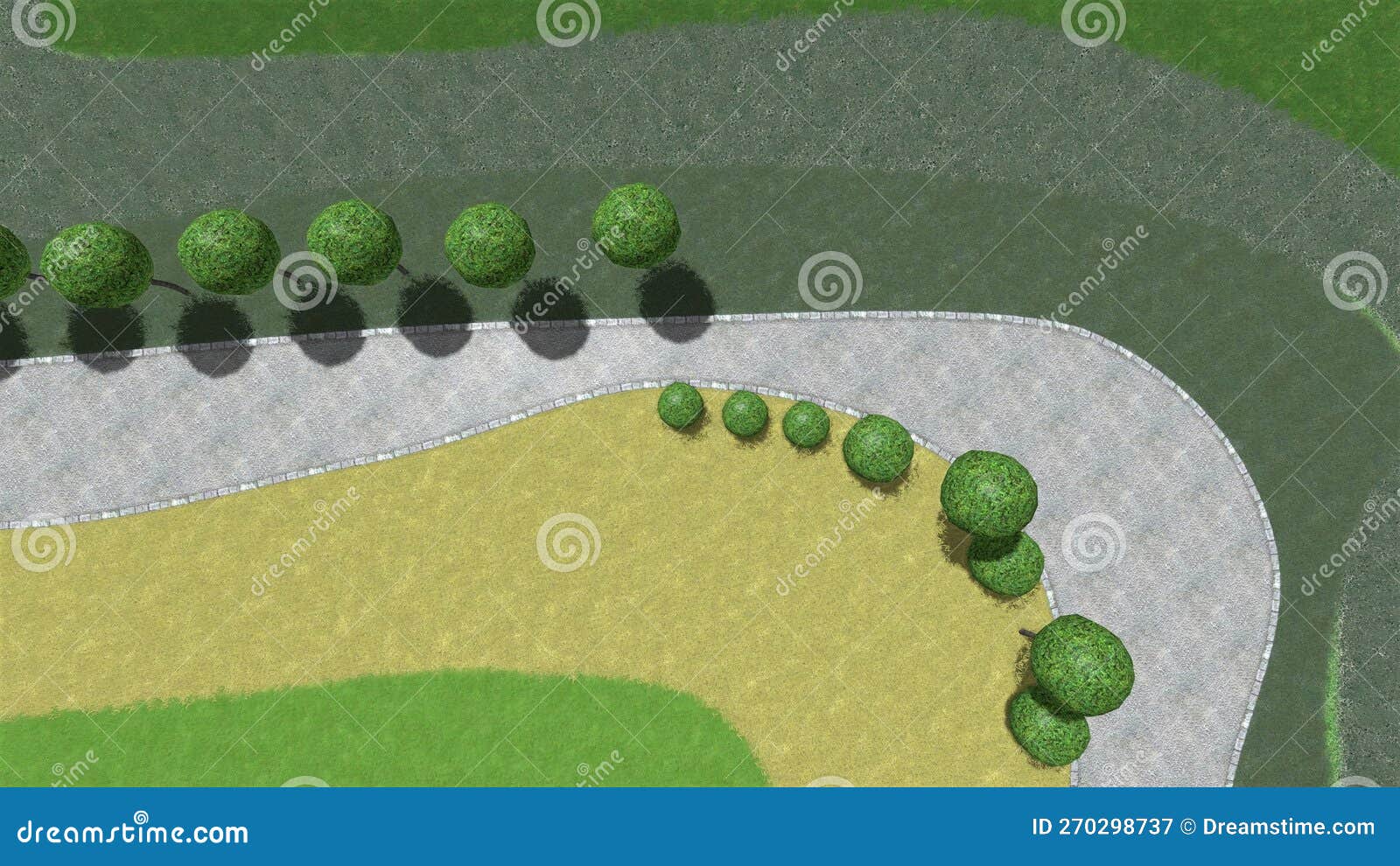 Background Computer Rendering of Landscape Design. Stock Illustration ...