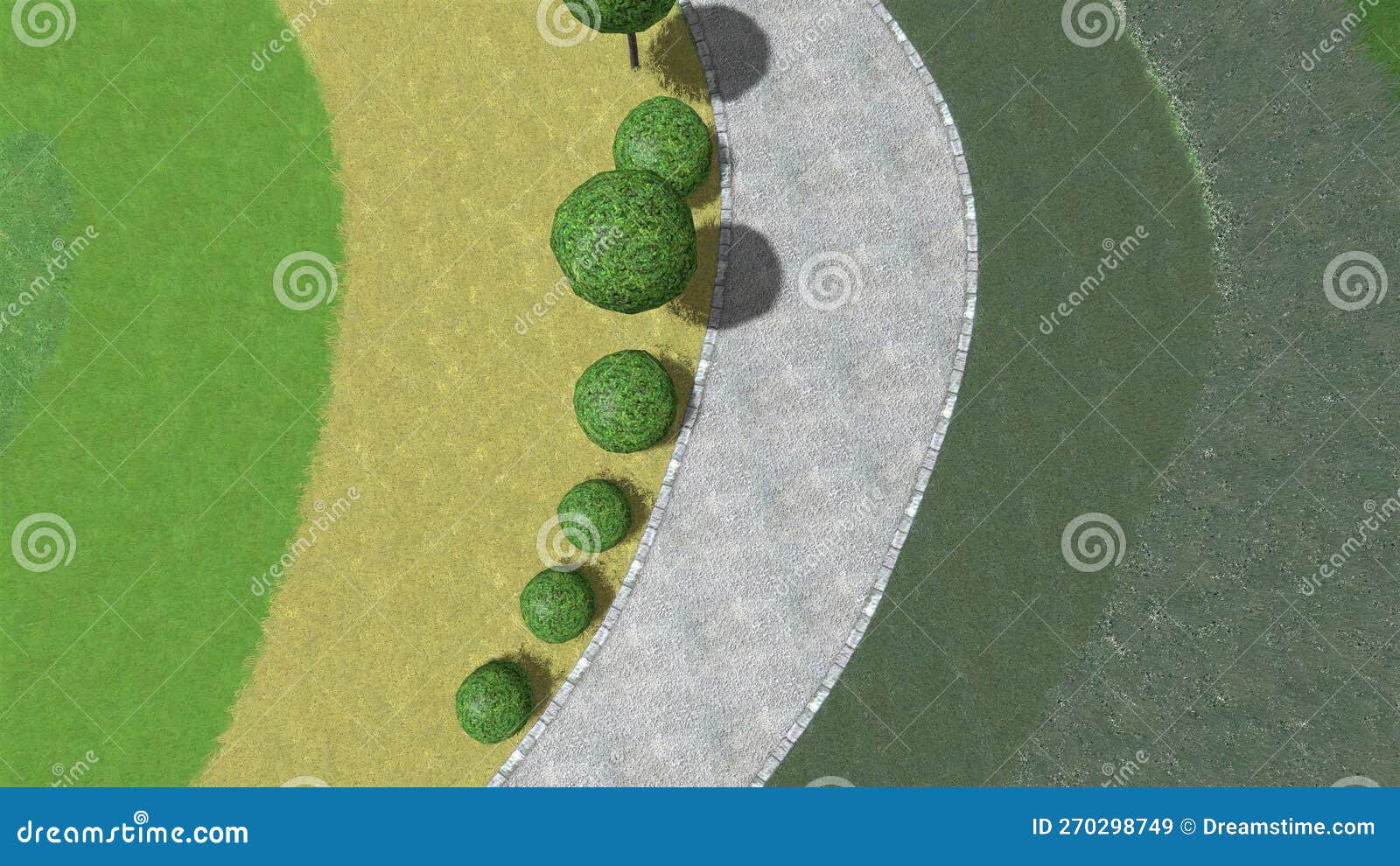 Background Computer Rendering of Landscape Design. Stock Illustration ...