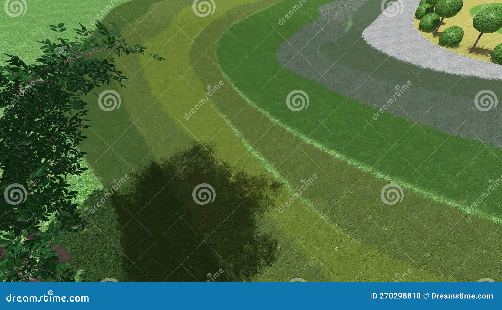 Background Computer Rendering of Landscape Design. Stock Illustration ...