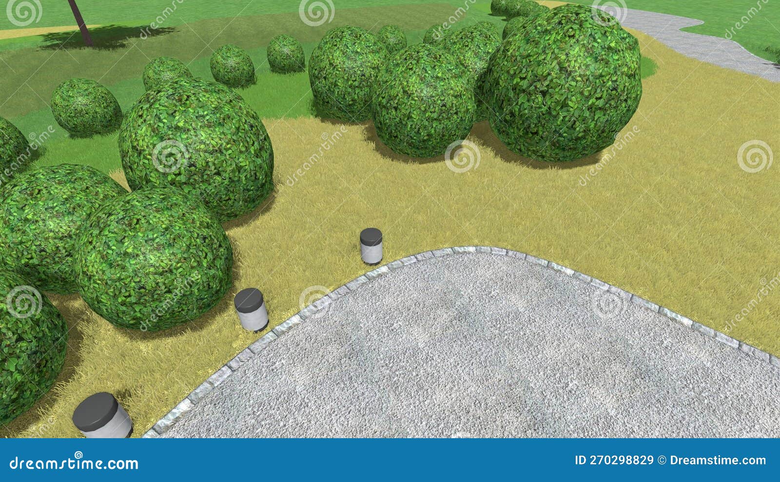 Background Computer Rendering of Landscape Design. Stock Illustration ...