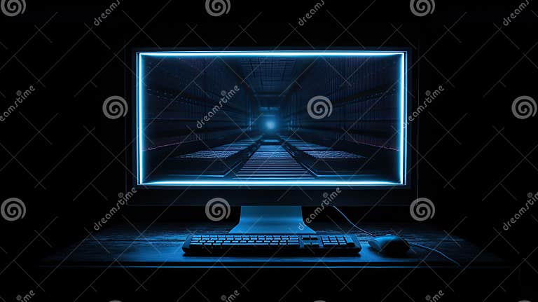 Background Computer Screen Dark Stock Illustration - Illustration of ...