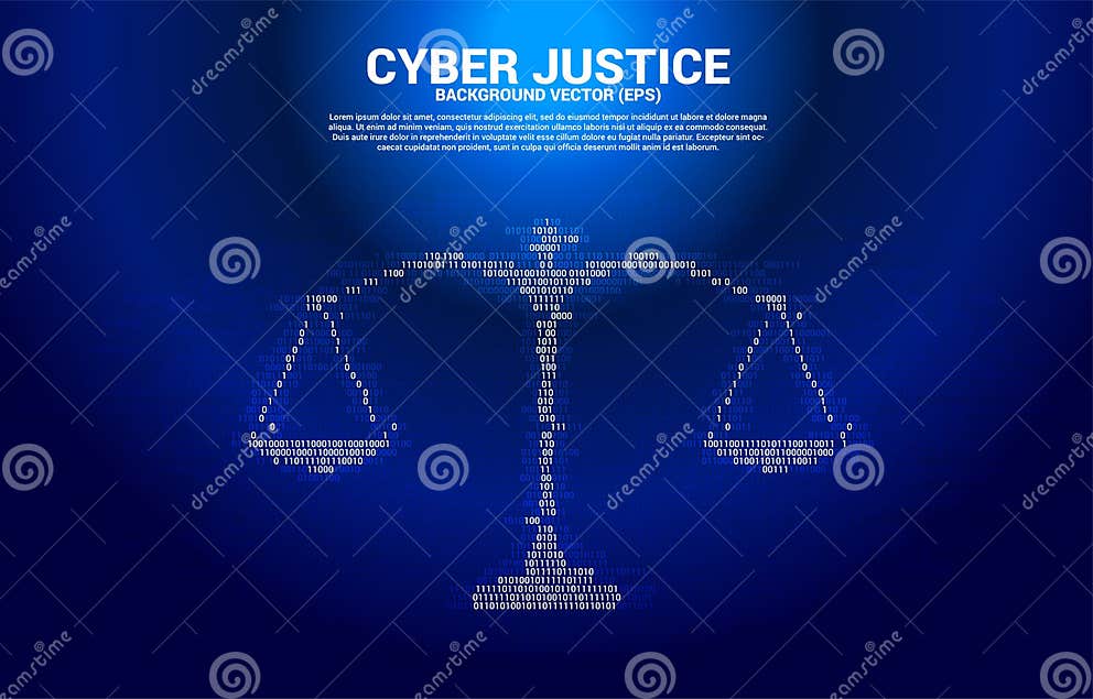 Justice Scale from One and Zero Binary Code Digit Matrix Style. Stock ...