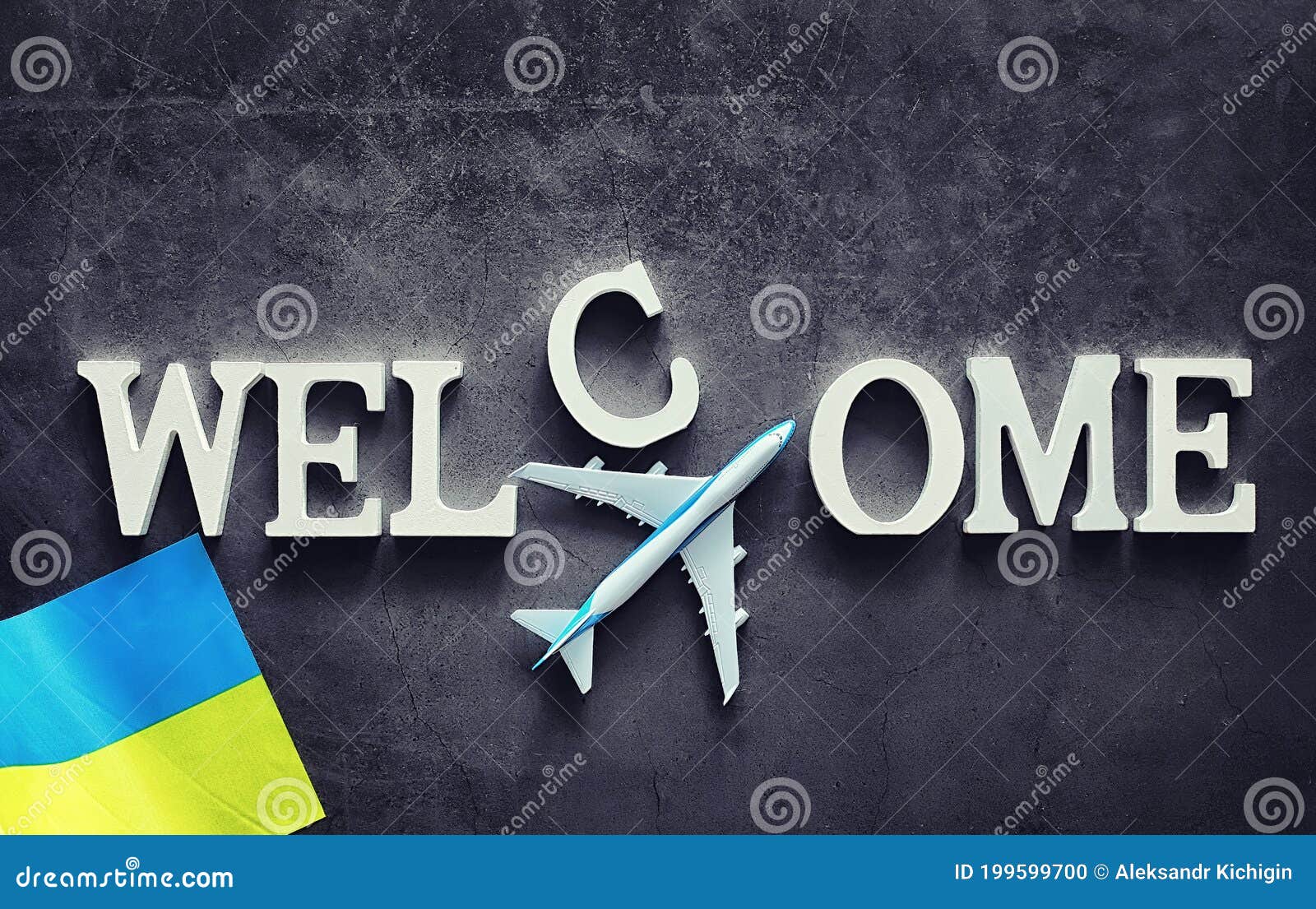 Background Concept. Inscription Welcome on a Dark Background Stock ...