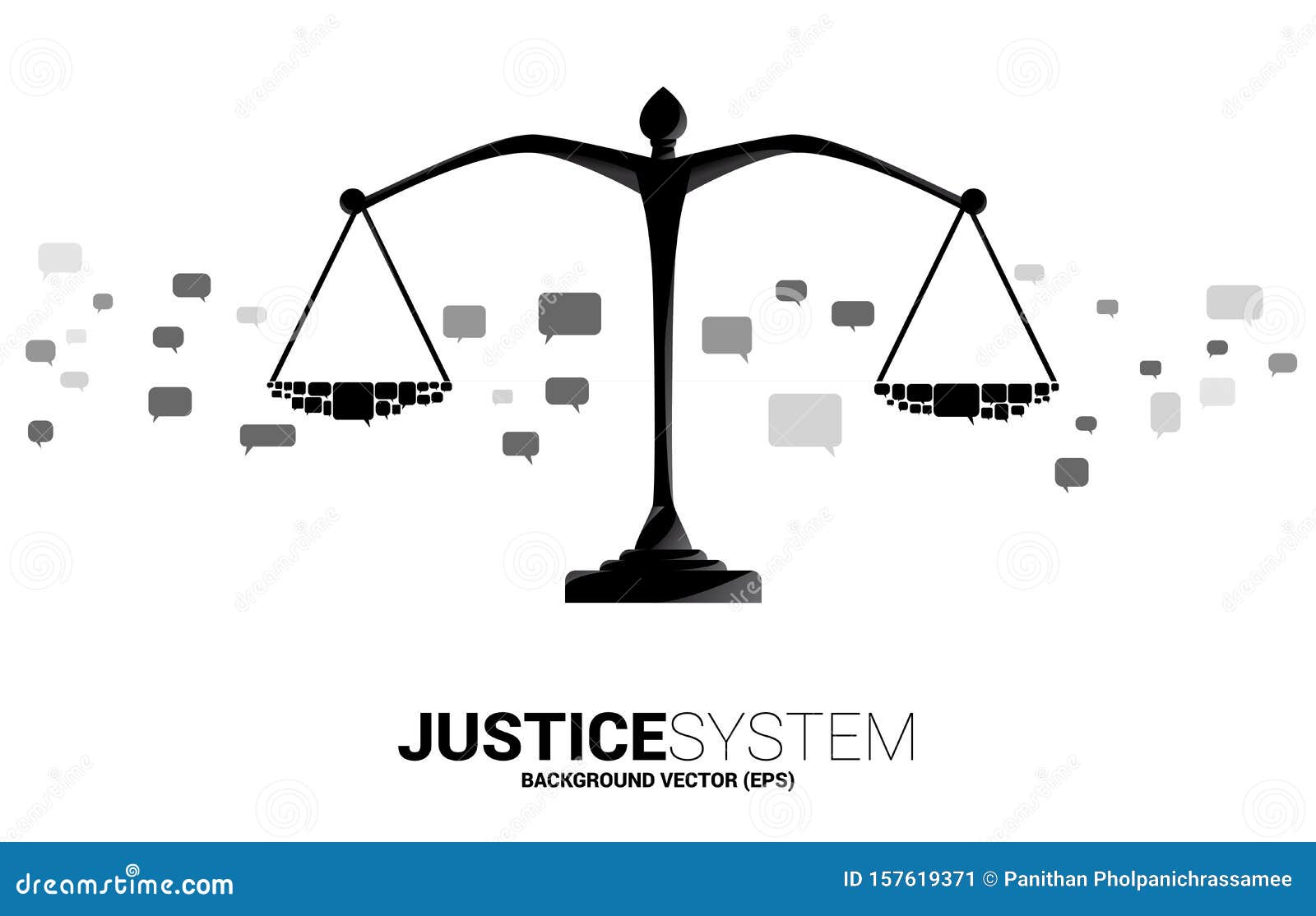 Justice Scale with Group of Speech Bubble. Stock Illustration ...