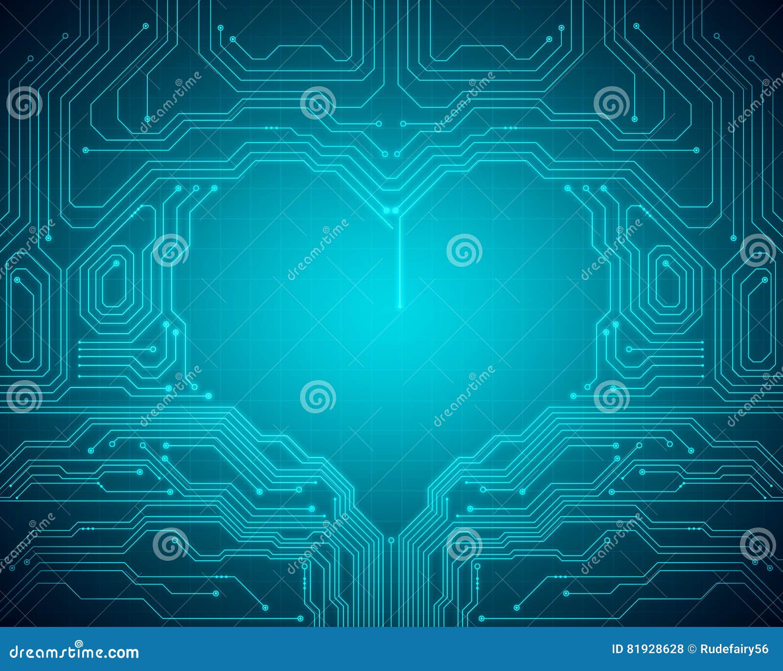 Background Conceptual Image of Digital Heart Symbol Stock Illustration ...