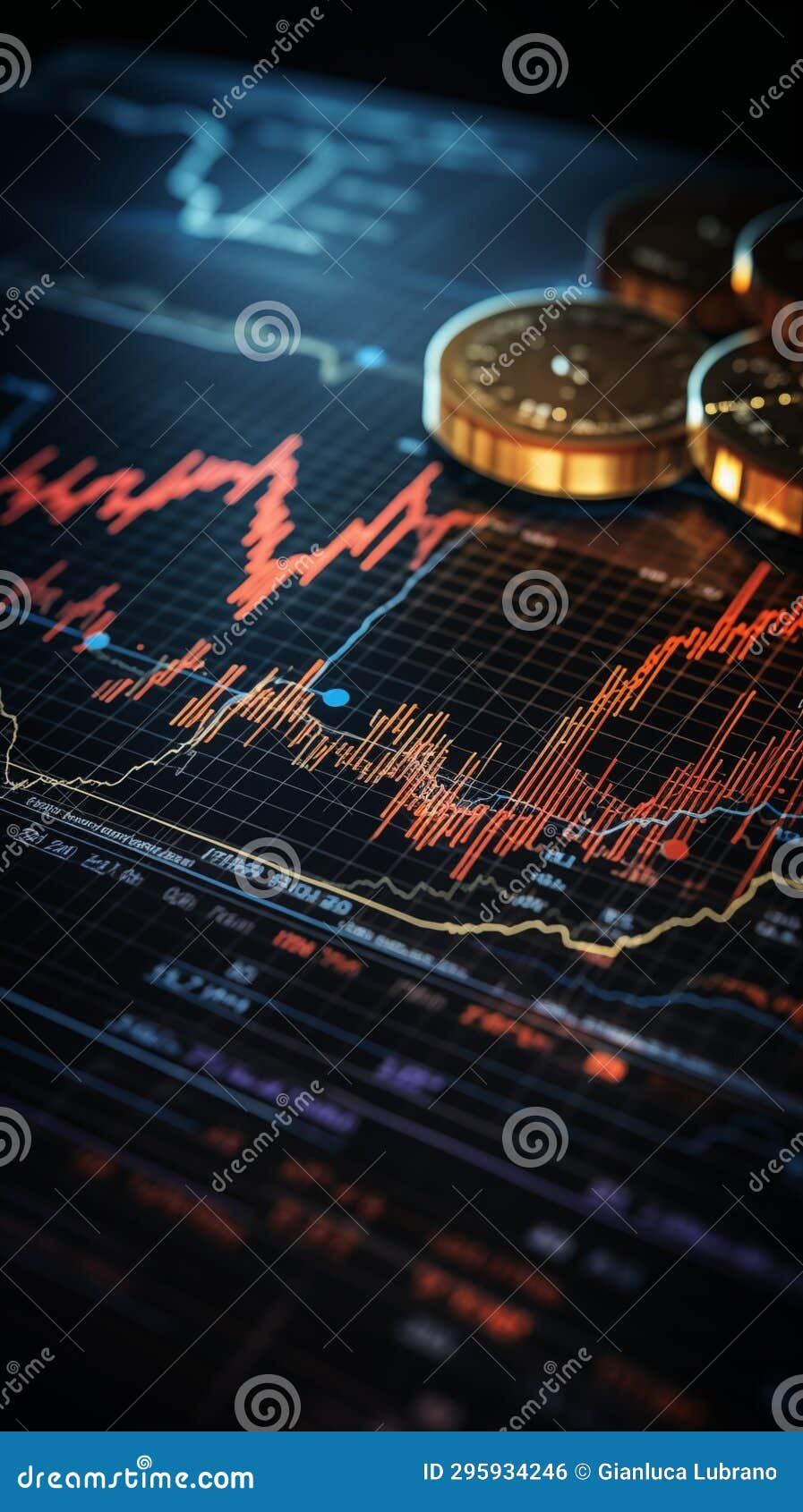 Background Conceptual Image with Market Graphs and Diagrams Stock ...