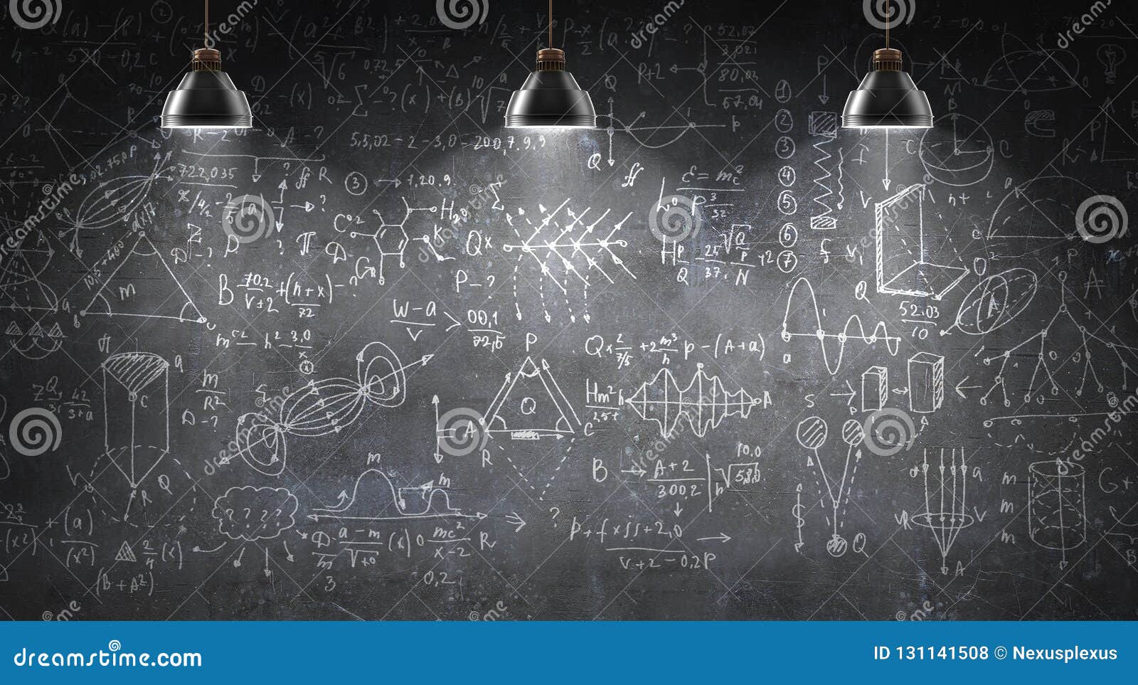 Chalkboard with formulas stock photo. Image of hang - 131141508