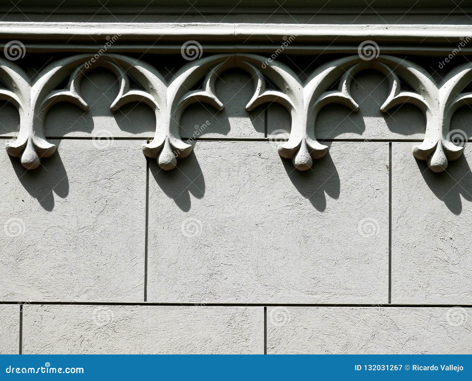 Background of a Concrete Wall Decorated with Arch Cornice Copy Space ...