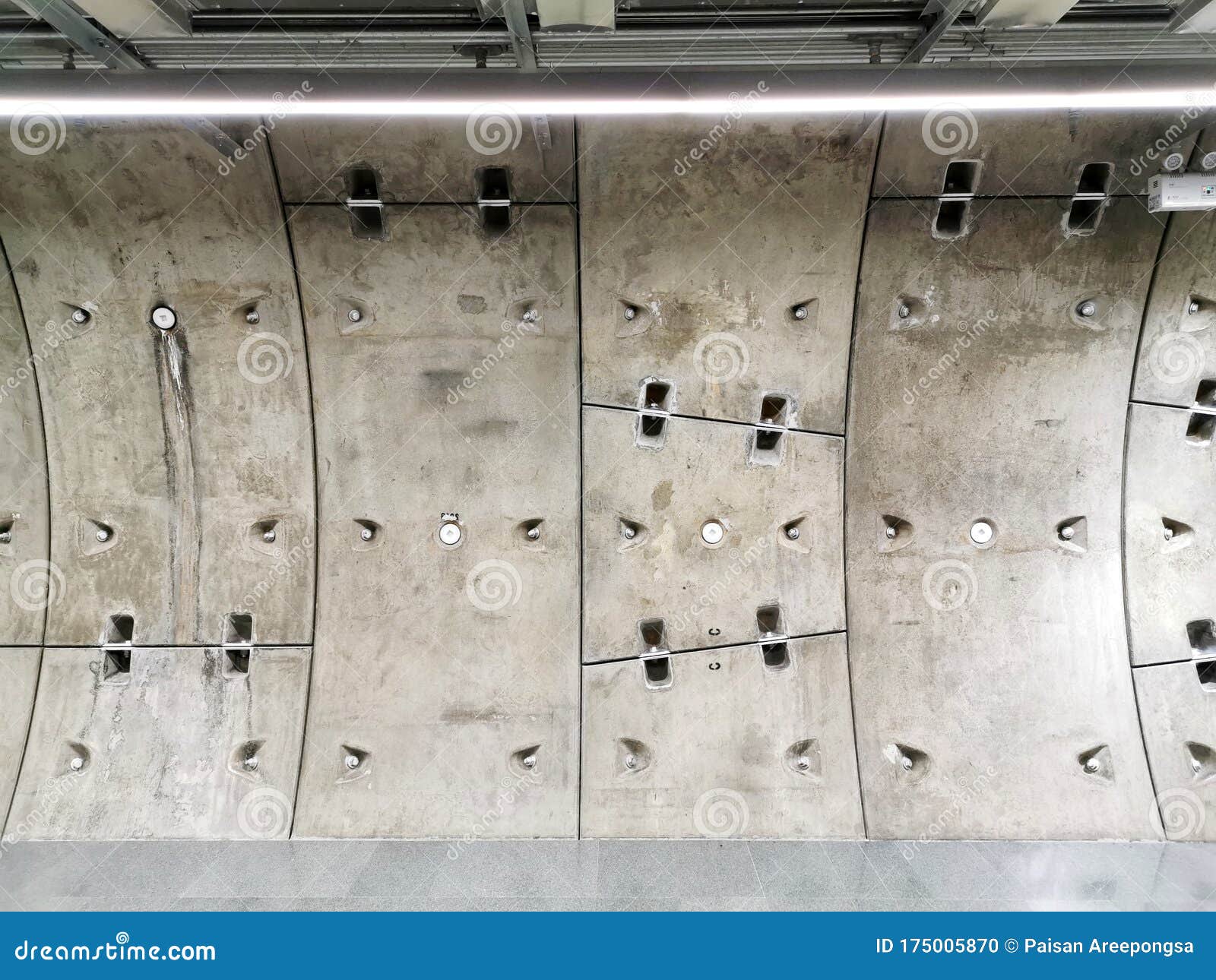 Background of Concrete Wall of Subway Metro Tunnel Stock Photo - Image ...