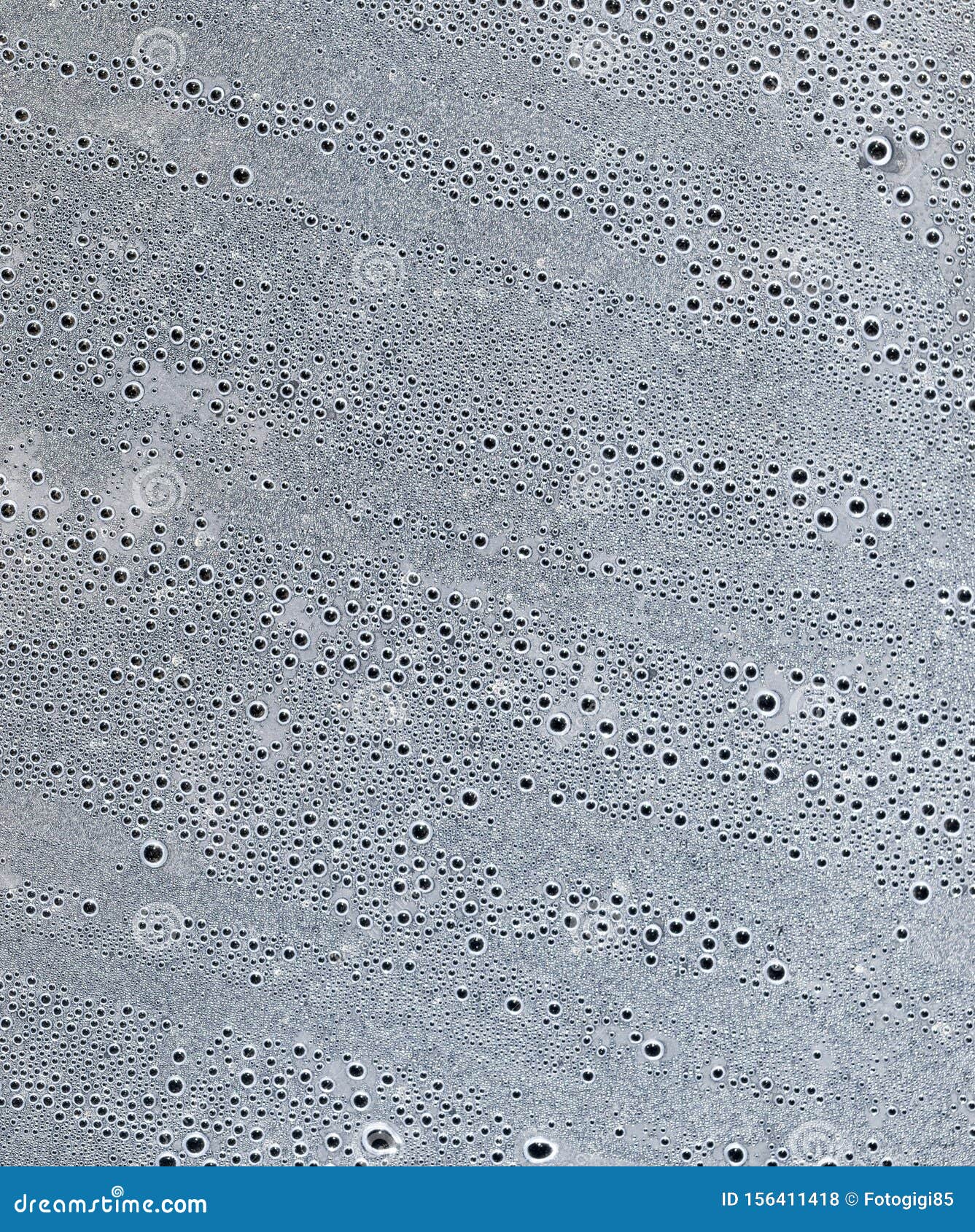 Background of the Condensate on the Film is Polyethylene. Water Drops ...