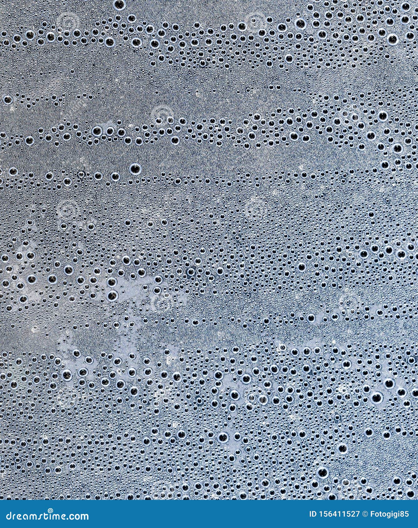 Background of the Condensate on the Film is Polyethylene. Water Drops ...