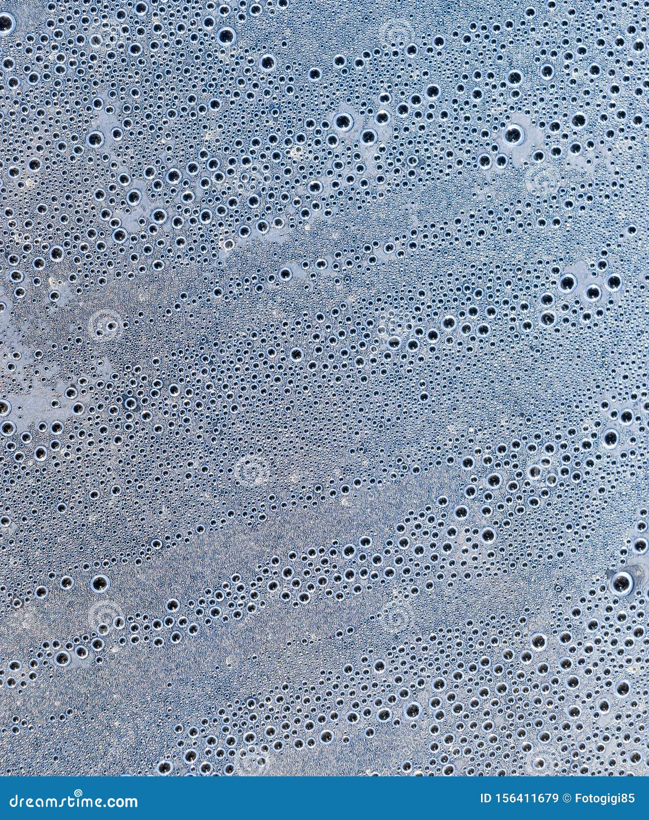 Background of the Condensate on the Film is Polyethylene. Water Drops ...