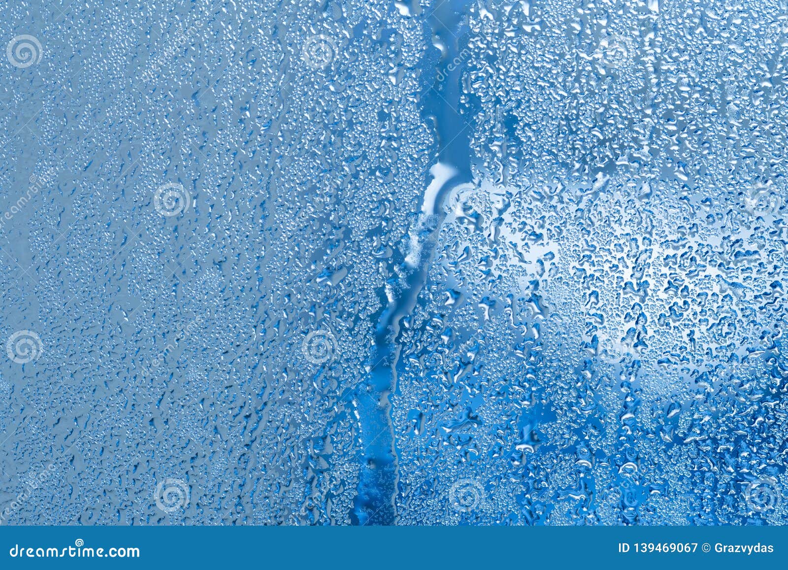 Condensate Flowing Water On The Window Glass Or Steam After Heavy Rain ...
