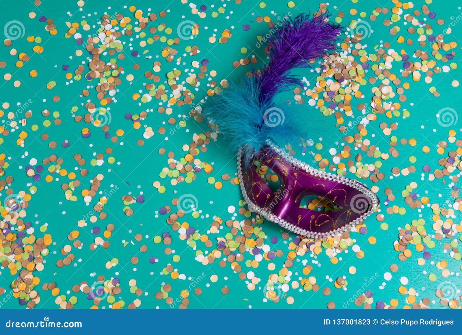 Background of Confetti with Elements Related To the Carnival and Summer ...