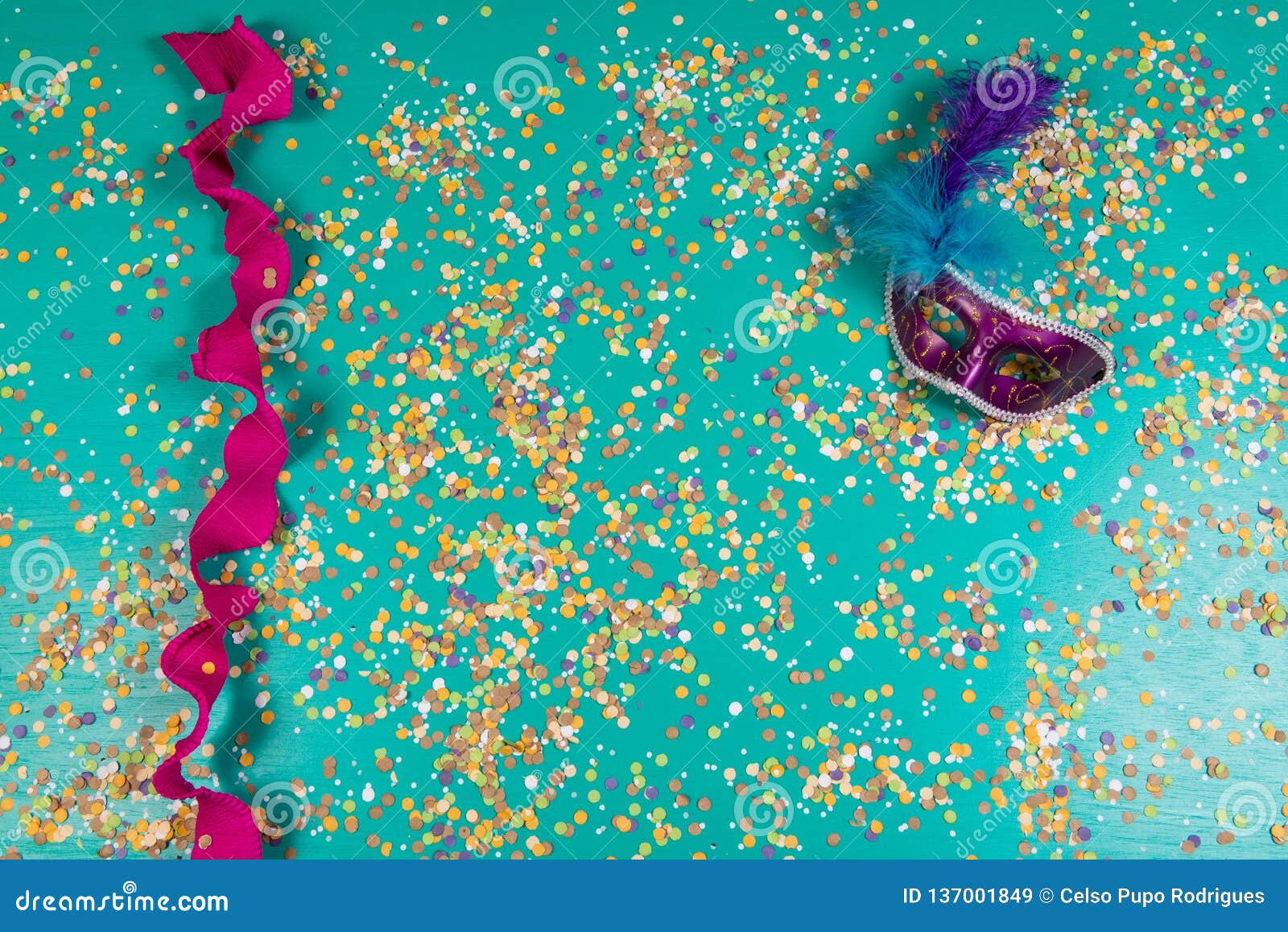 Background of Confetti with Elements Related To the Carnival and Summer ...