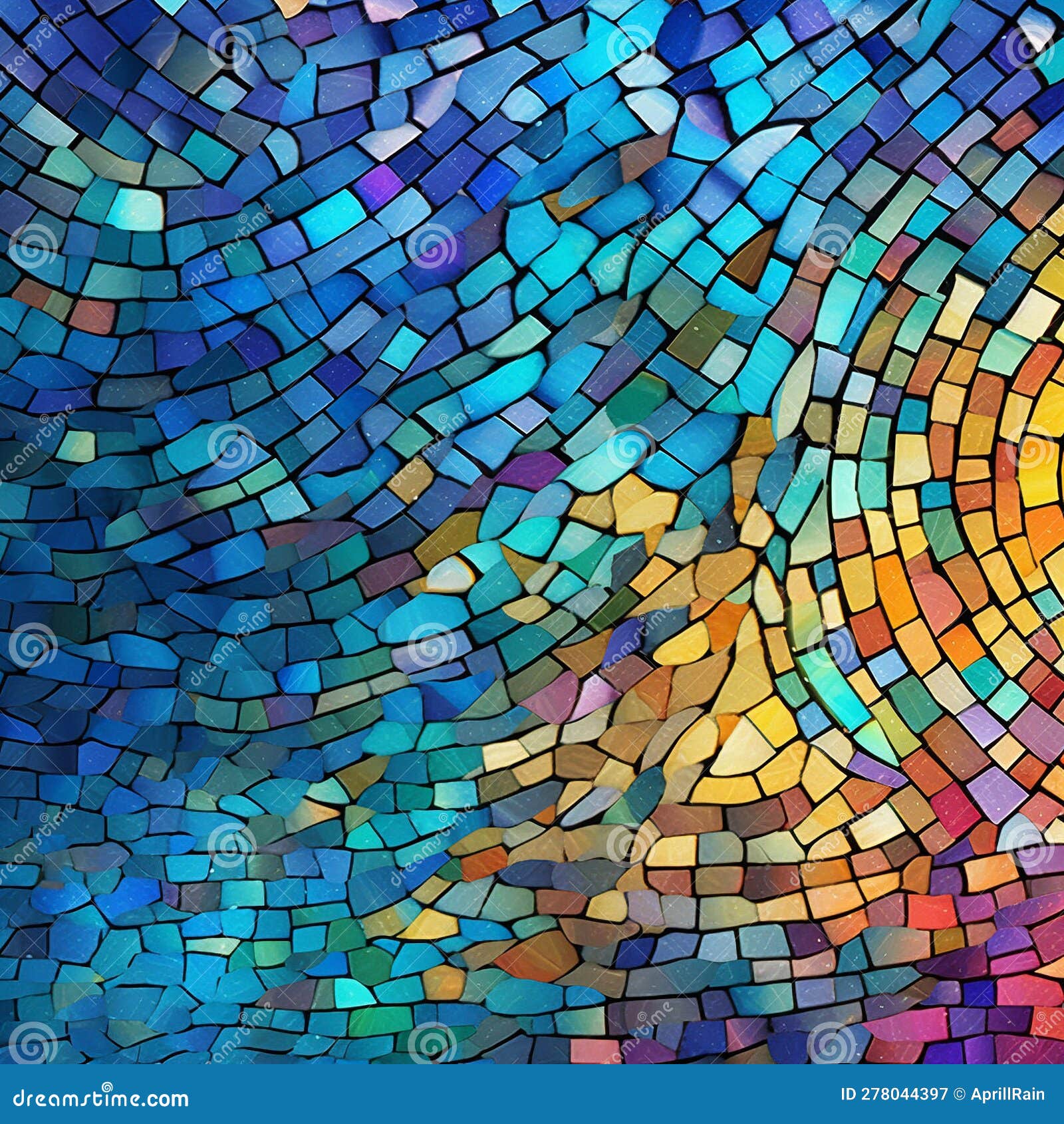 Background Consisting of Bright Mosaics Stock Illustration ...