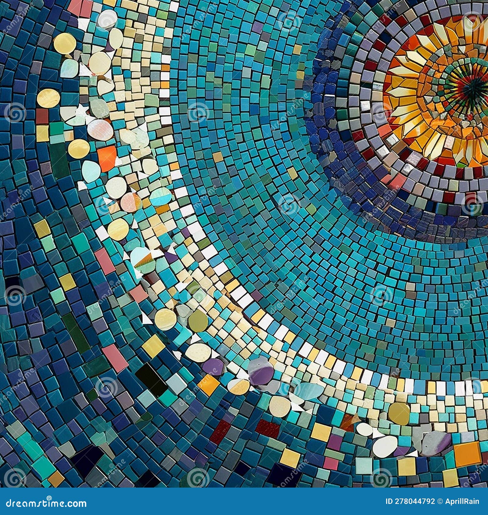 Background Consisting of Bright Mosaics Stock Illustration ...