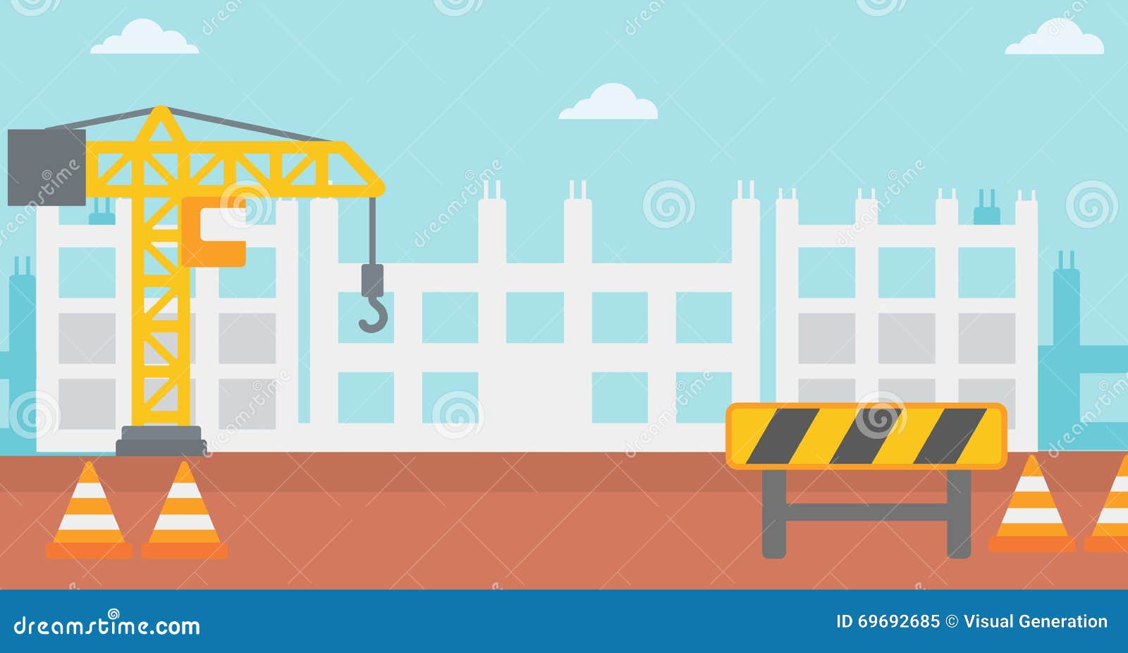 Background of Construction Site. Stock Vector - Illustration of ...