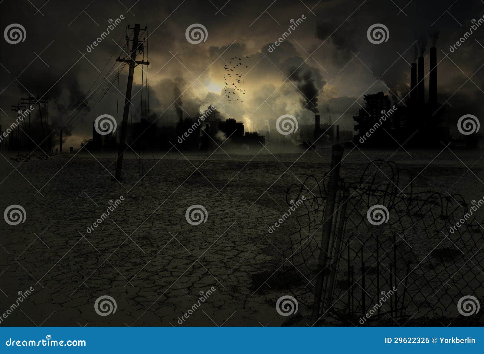 Background Contaminated Industrial City Stock Photo - Image of industry ...