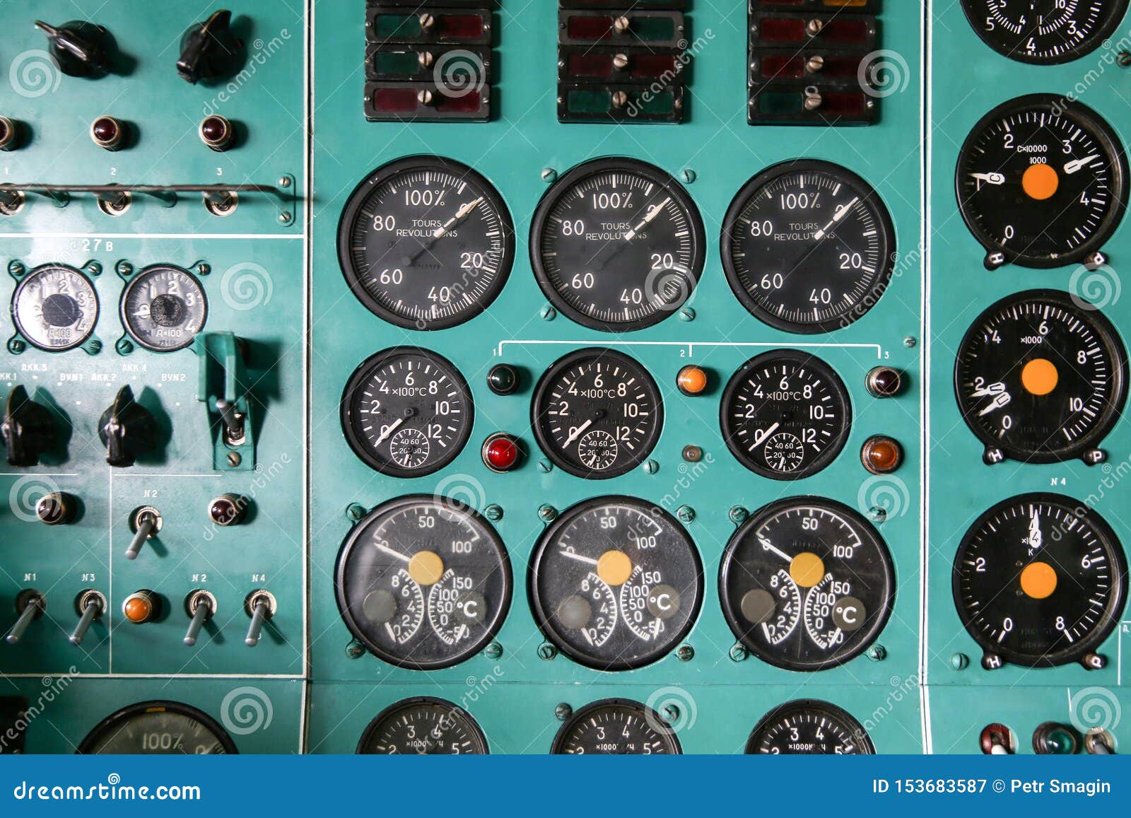 Background of Control Panel in the Airplane Cockpit. Stock Image ...