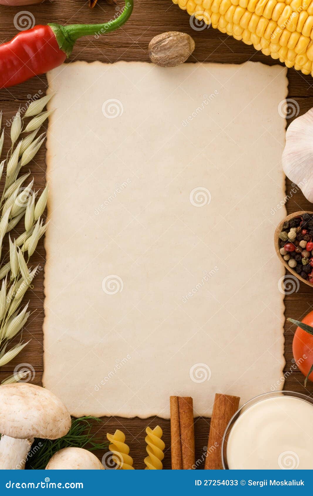 Background for Cooking Recipes Stock Image - Image of paper, component ...