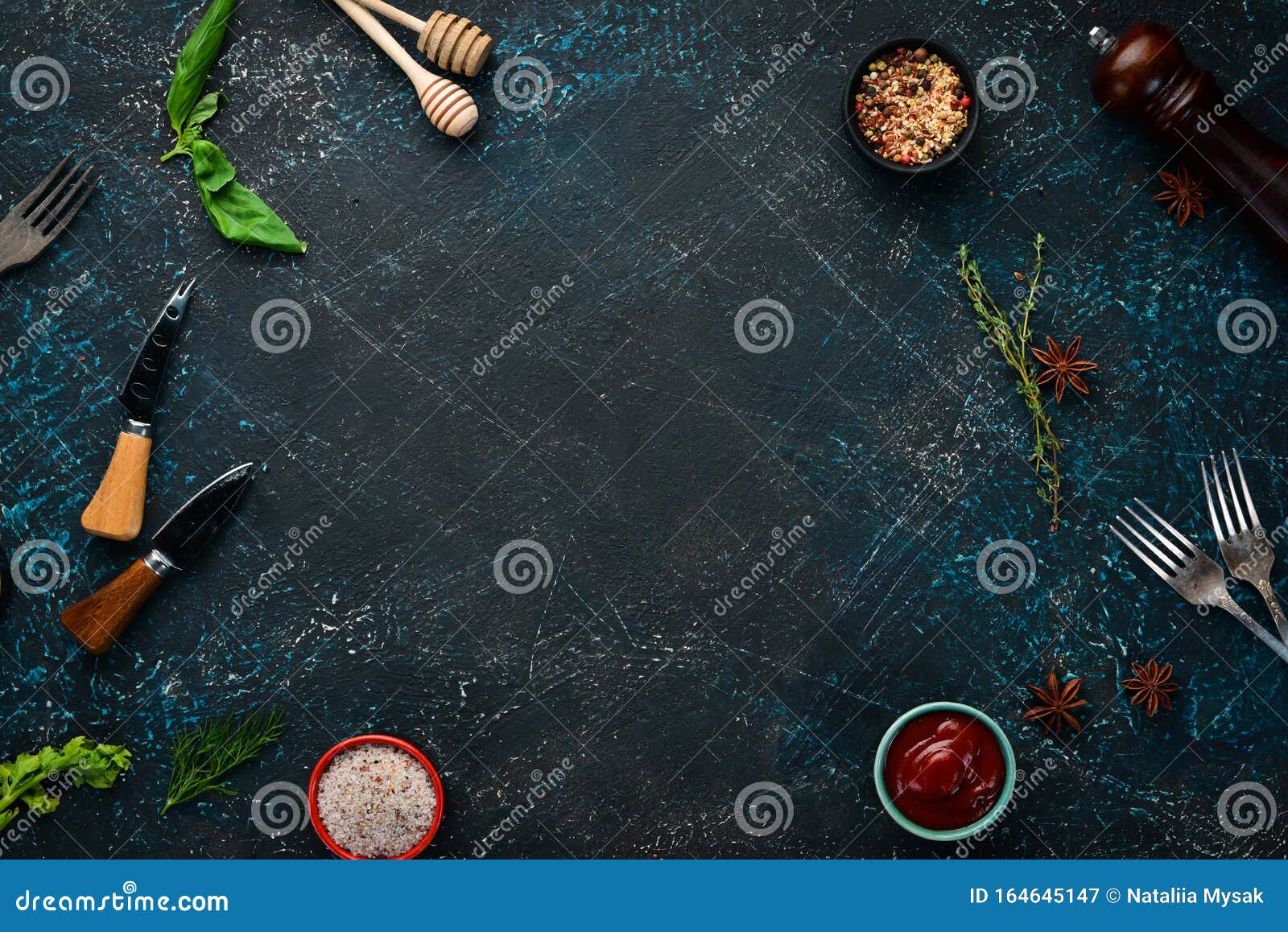 The Background of Cooking. Top View. Banner Free Space for Your Text ...