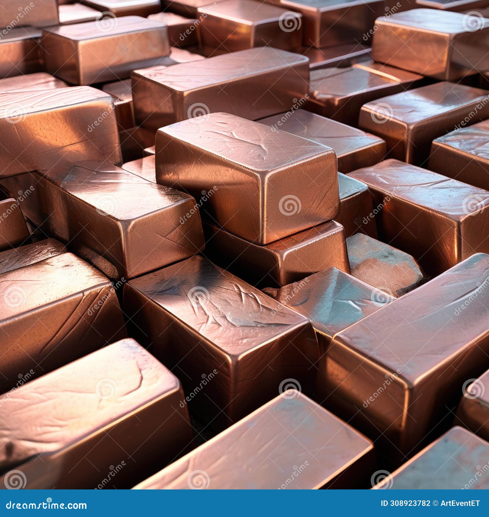 Background of Copper Ingots. Extractive Industry Stock Illustration ...