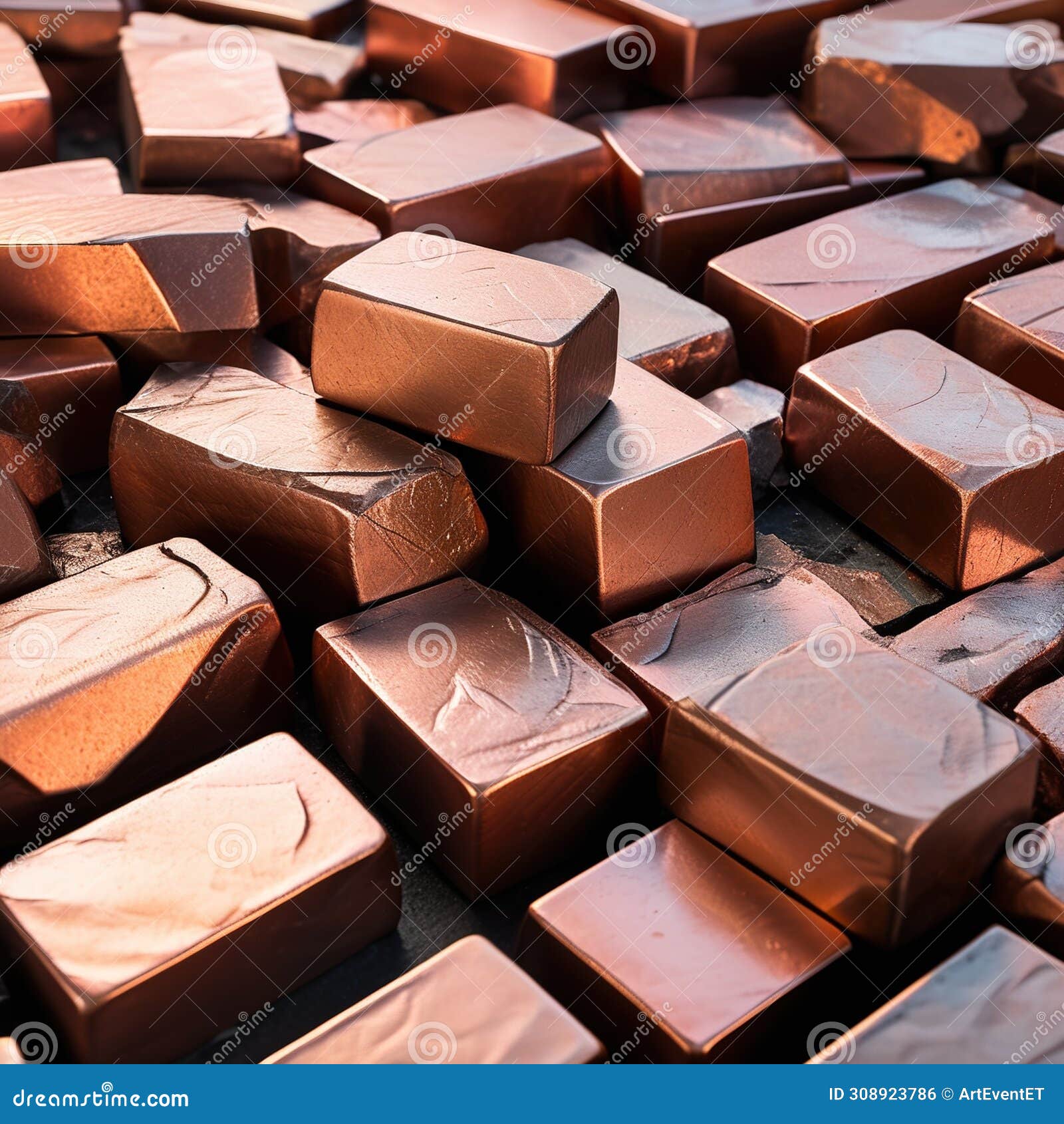 Copper Ingots Background, 3D Royalty-Free Stock Photo | CartoonDealer ...