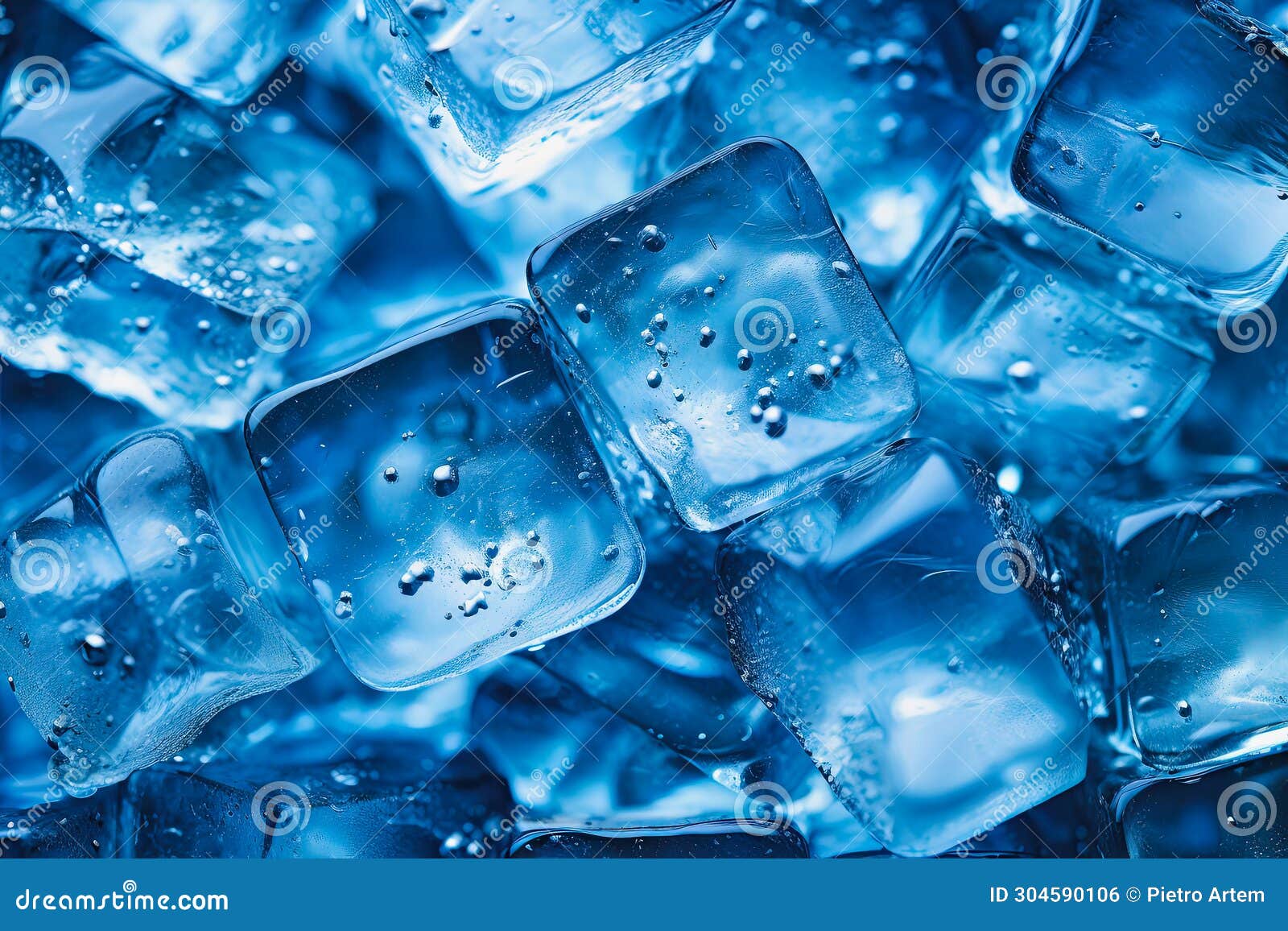 Background Covered with Blue Ice Cubes, Texture Stock Photo - Image of ...