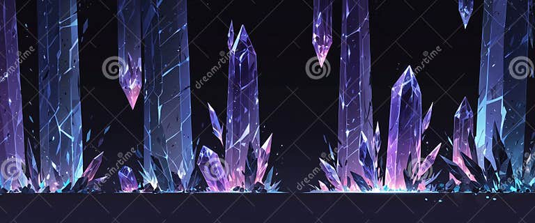 Background Covered with Crystal Cores, 2D Front View, Game Backdrop and ...