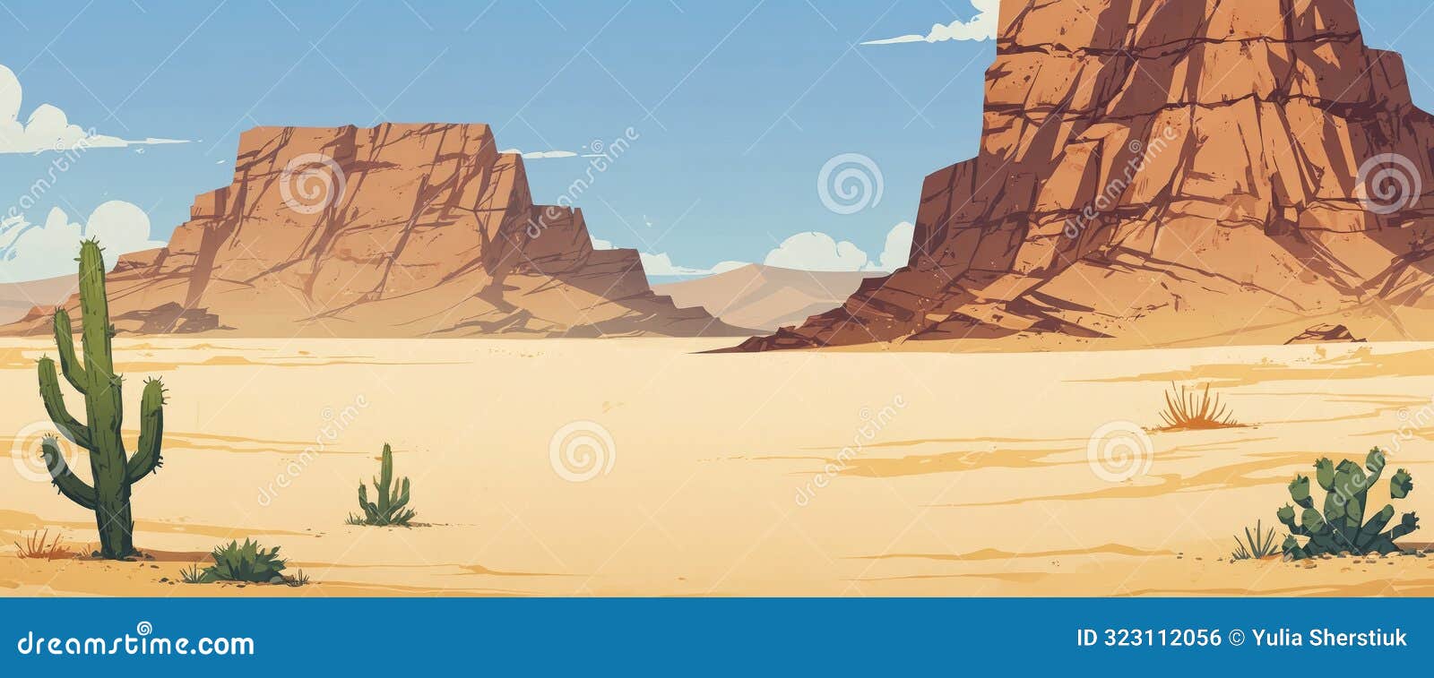 Background Covered with Desert, 2D Front View, Game Backdrop and ...